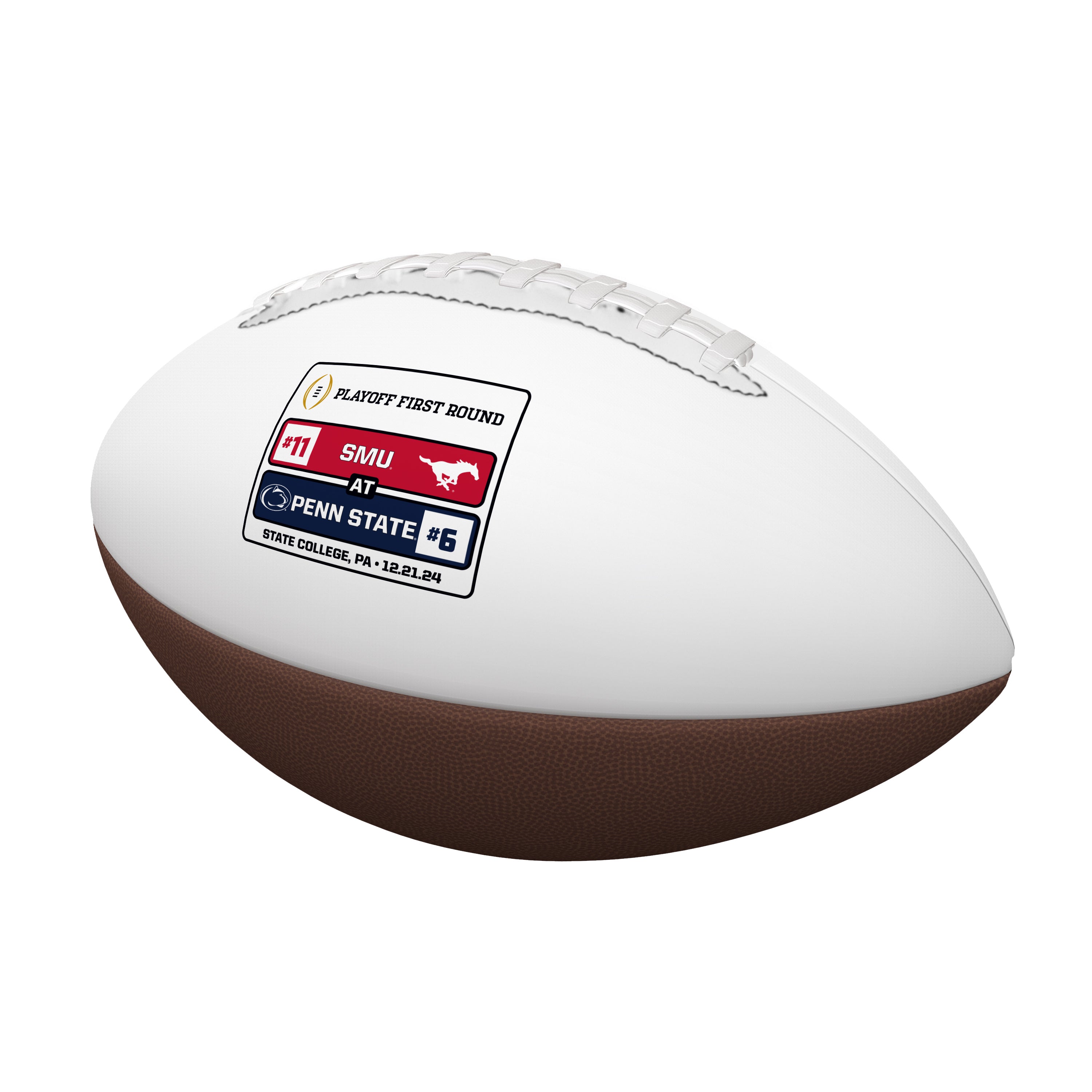 SMU CFP Round 1 Match Up Full Size Autograph Football | Logo Brands