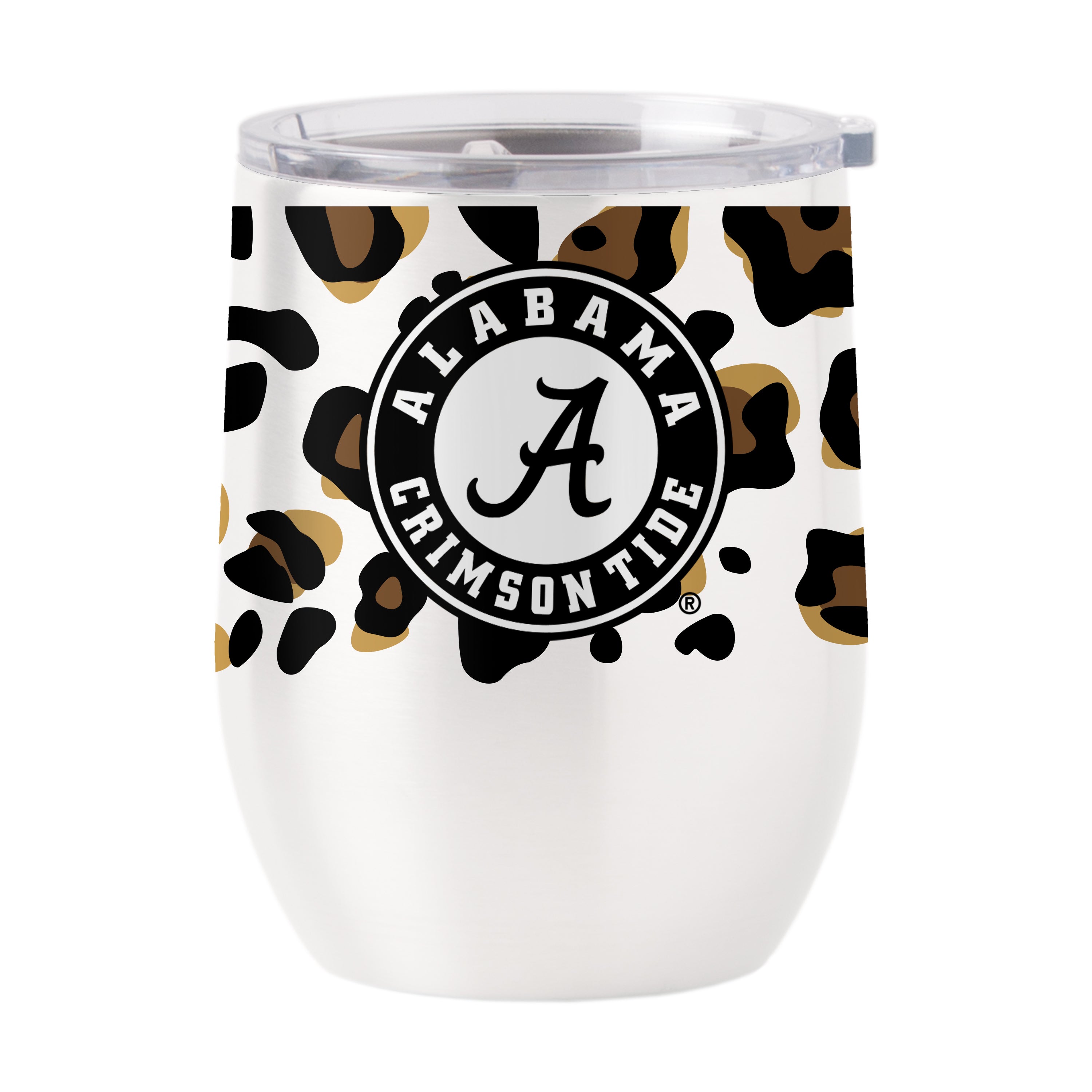 Alabama 16oz Neutral Leopard Stainless Curved Beverage | Logo Brands