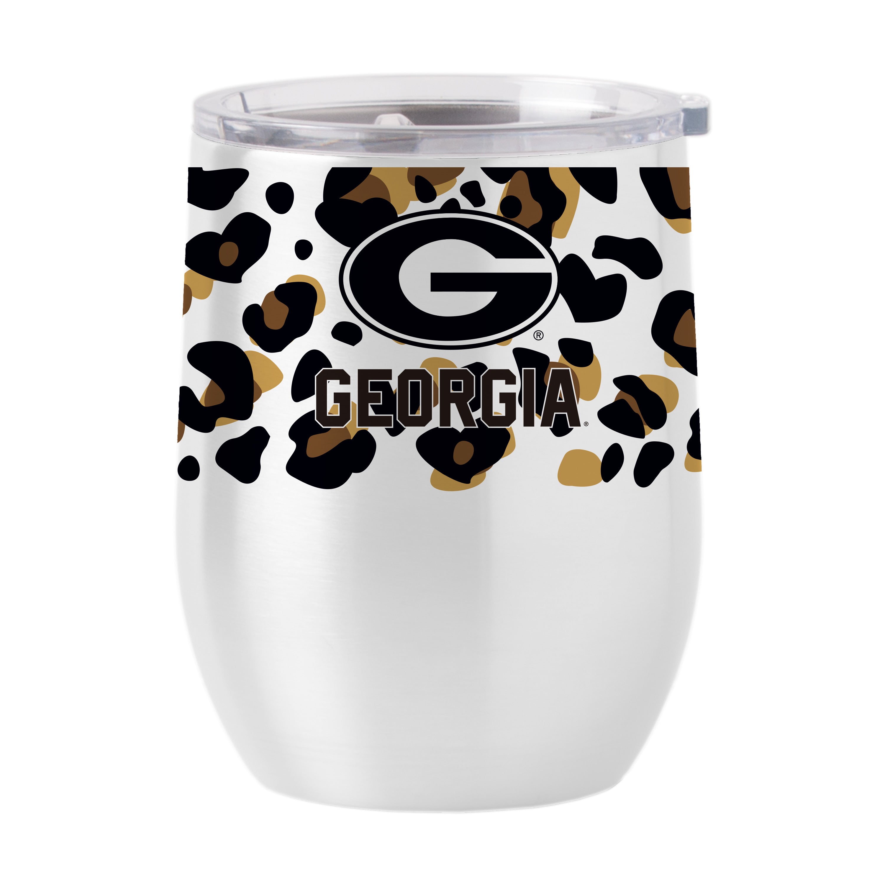 Georgia 16oz Neutral Leopard Stainless Curved Beverage | Logo Brands