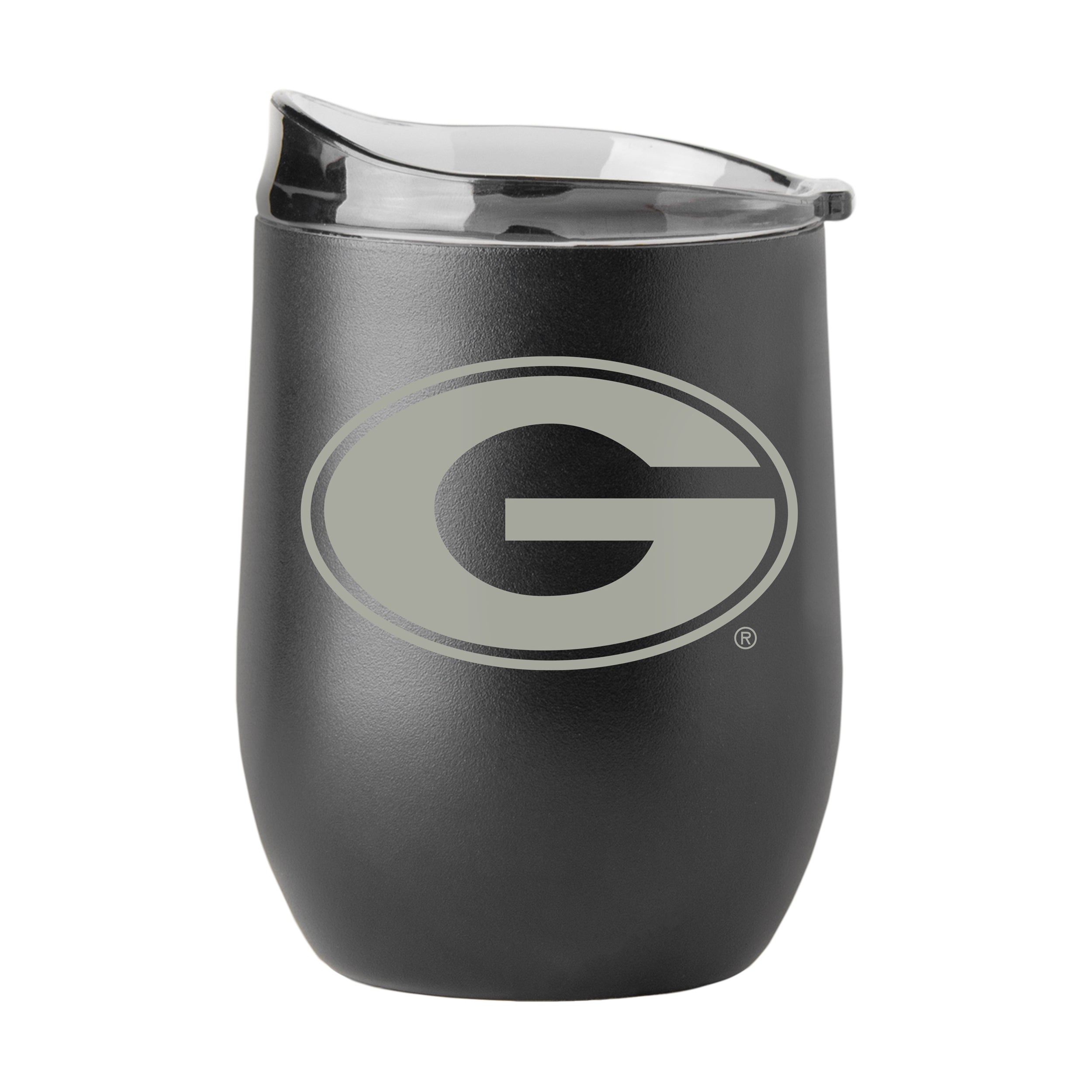 Georgia 16oz Gun Metal Black Powder Curved Beverage | Logo Brands