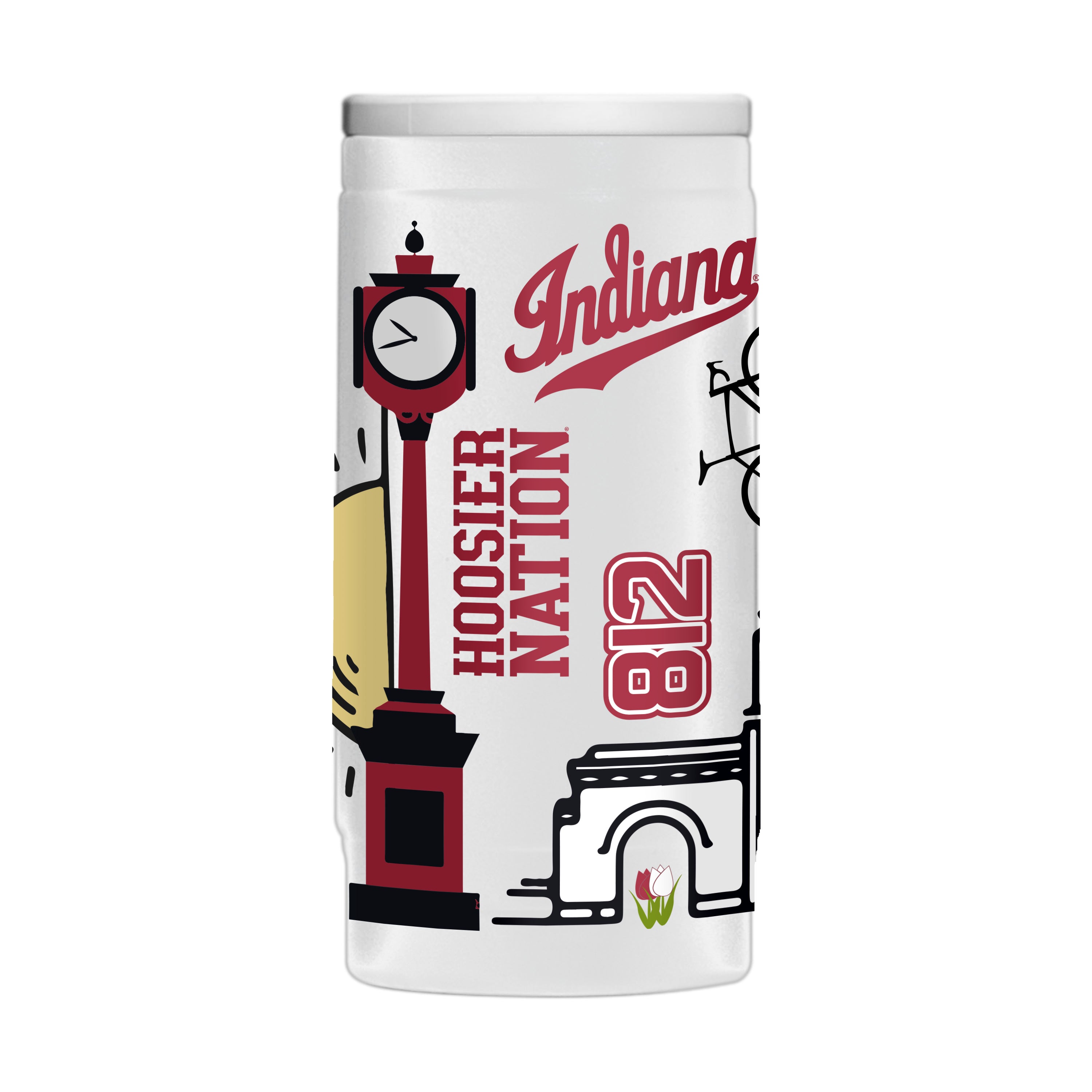 Indiana 12oz Native Powder Coat Slim Can Coolie | Logo Brands