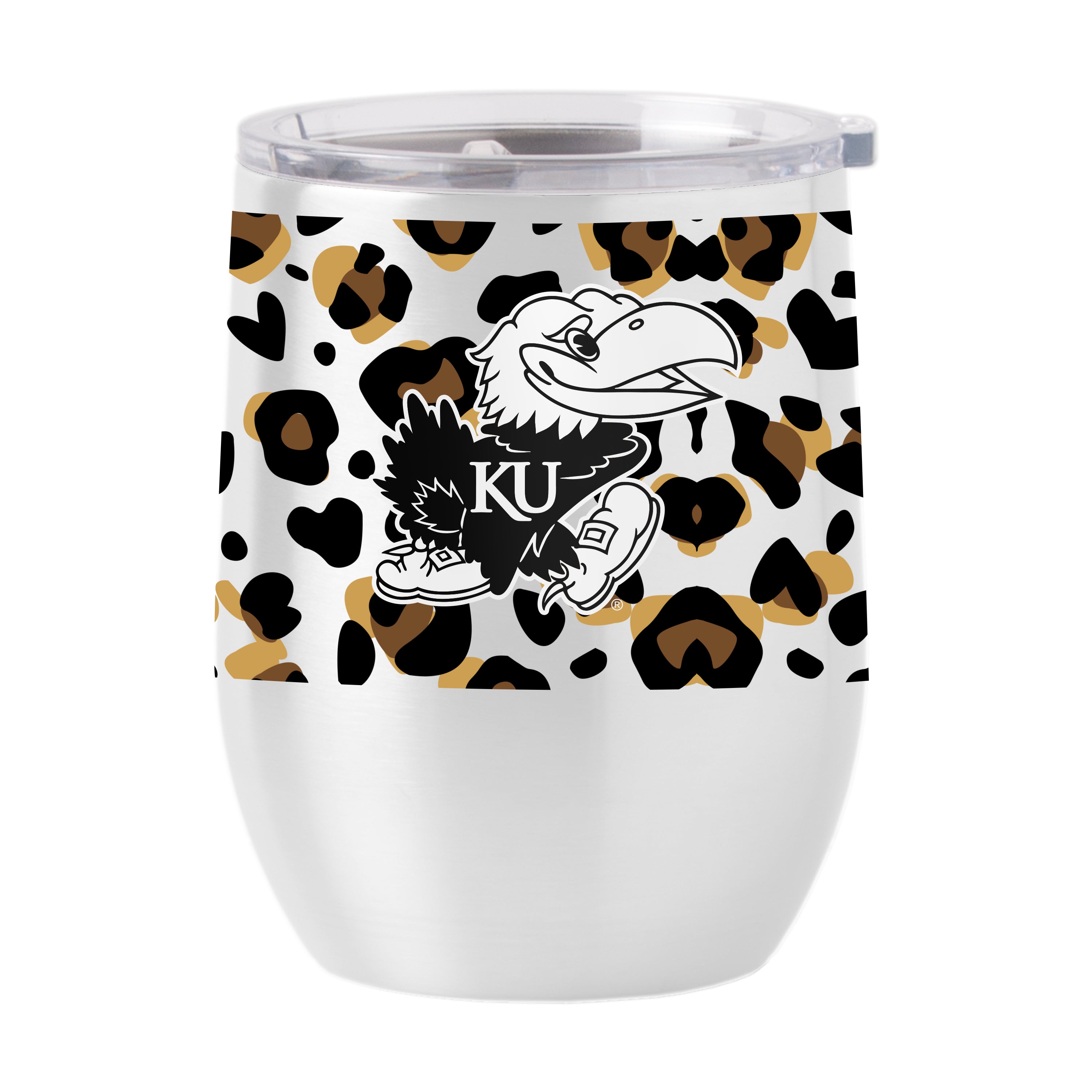 Kansas 16oz Neutral Leopard Stainless Curved Beverage | Logo Brands