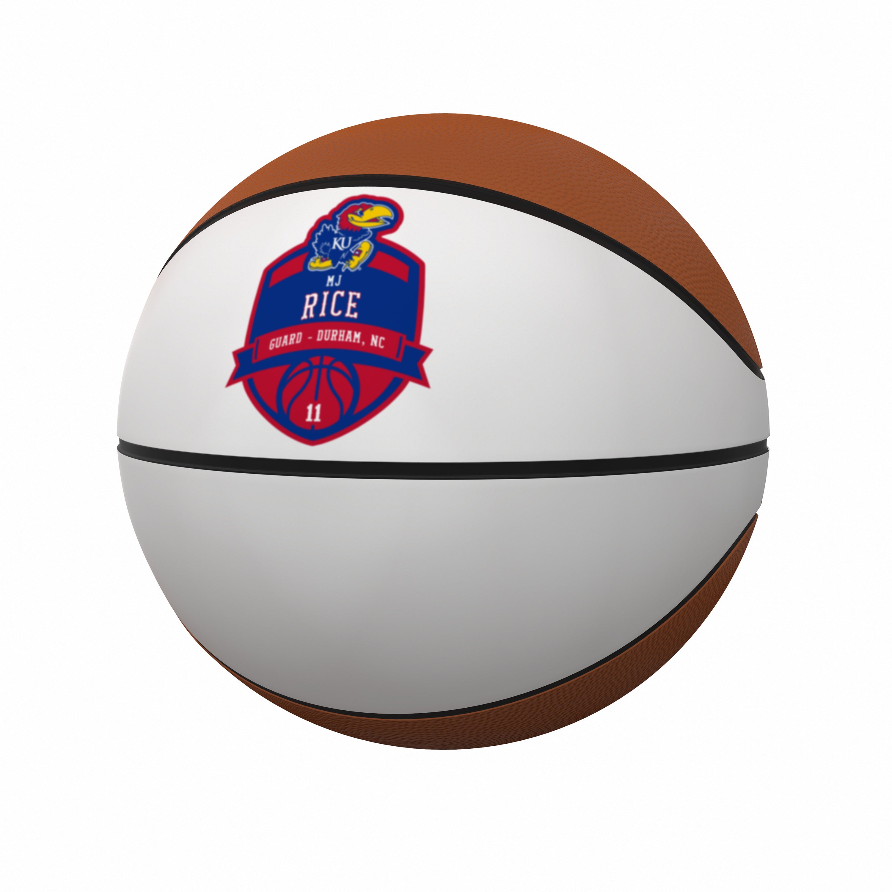 Kansas 2022-2023 Season MJ Rice Full Size Autograph Basketball | Logo ...
