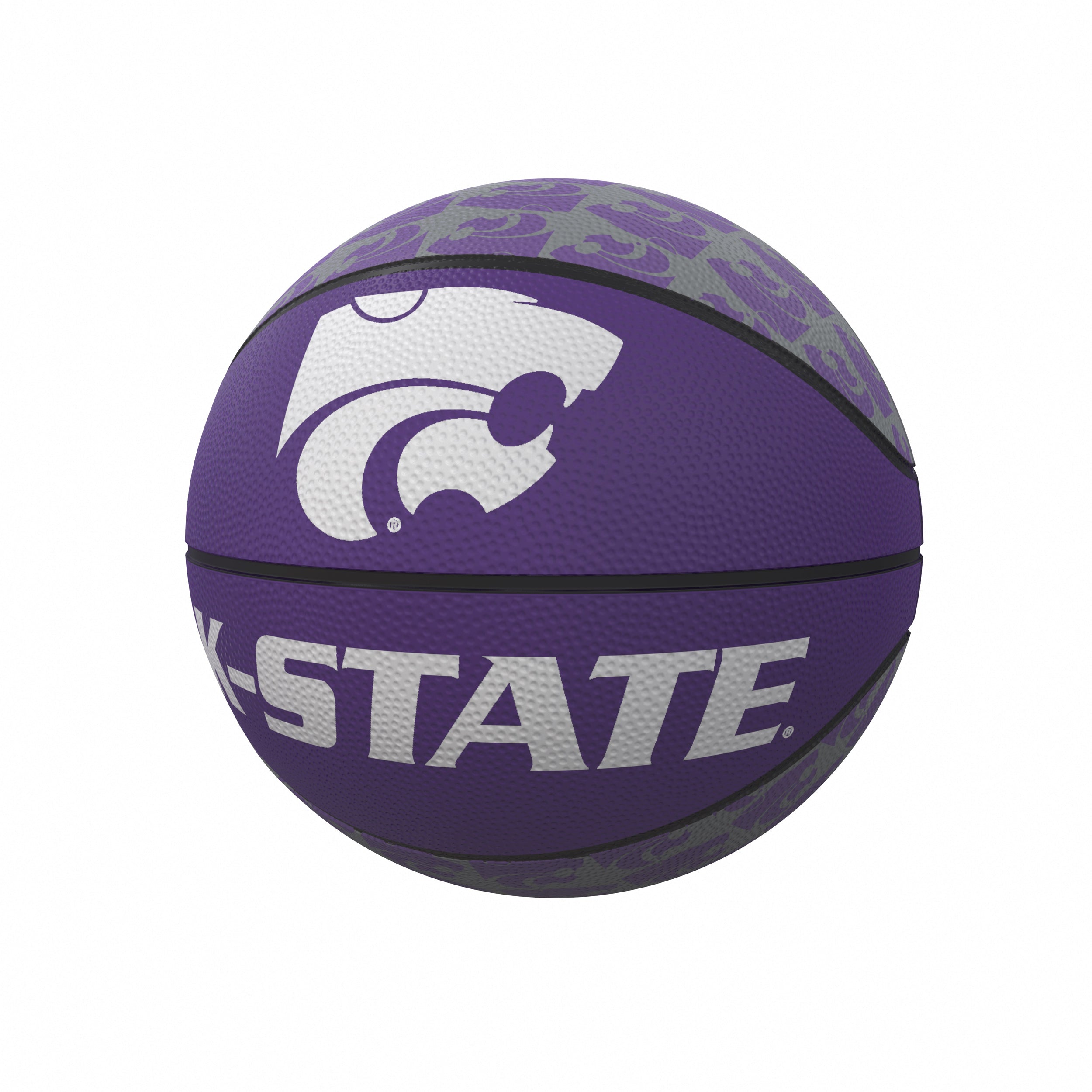 KS State Repeating Logo Mini-Size Rubber Basketball | Logo Brands