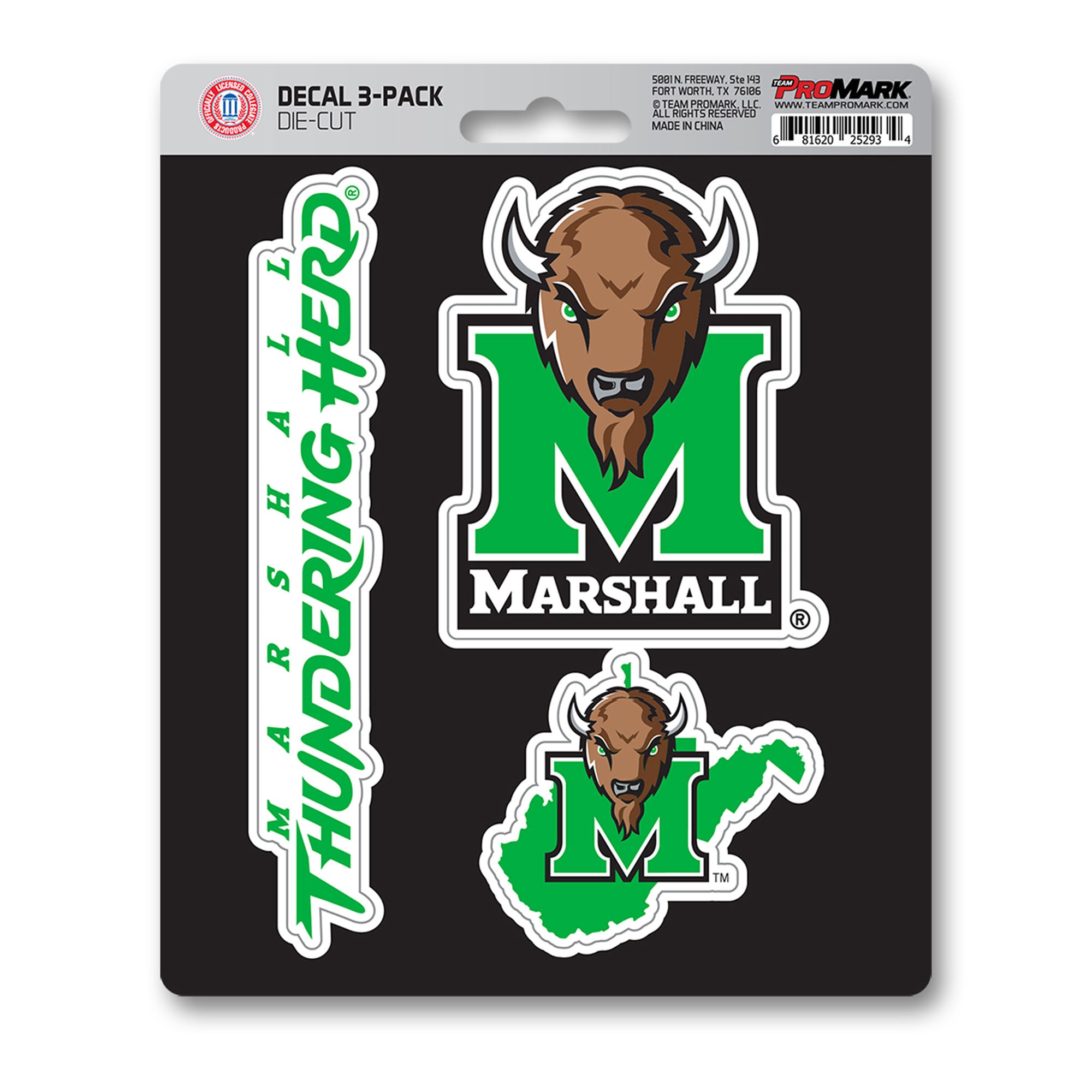 Marshall University Decal 3-pk