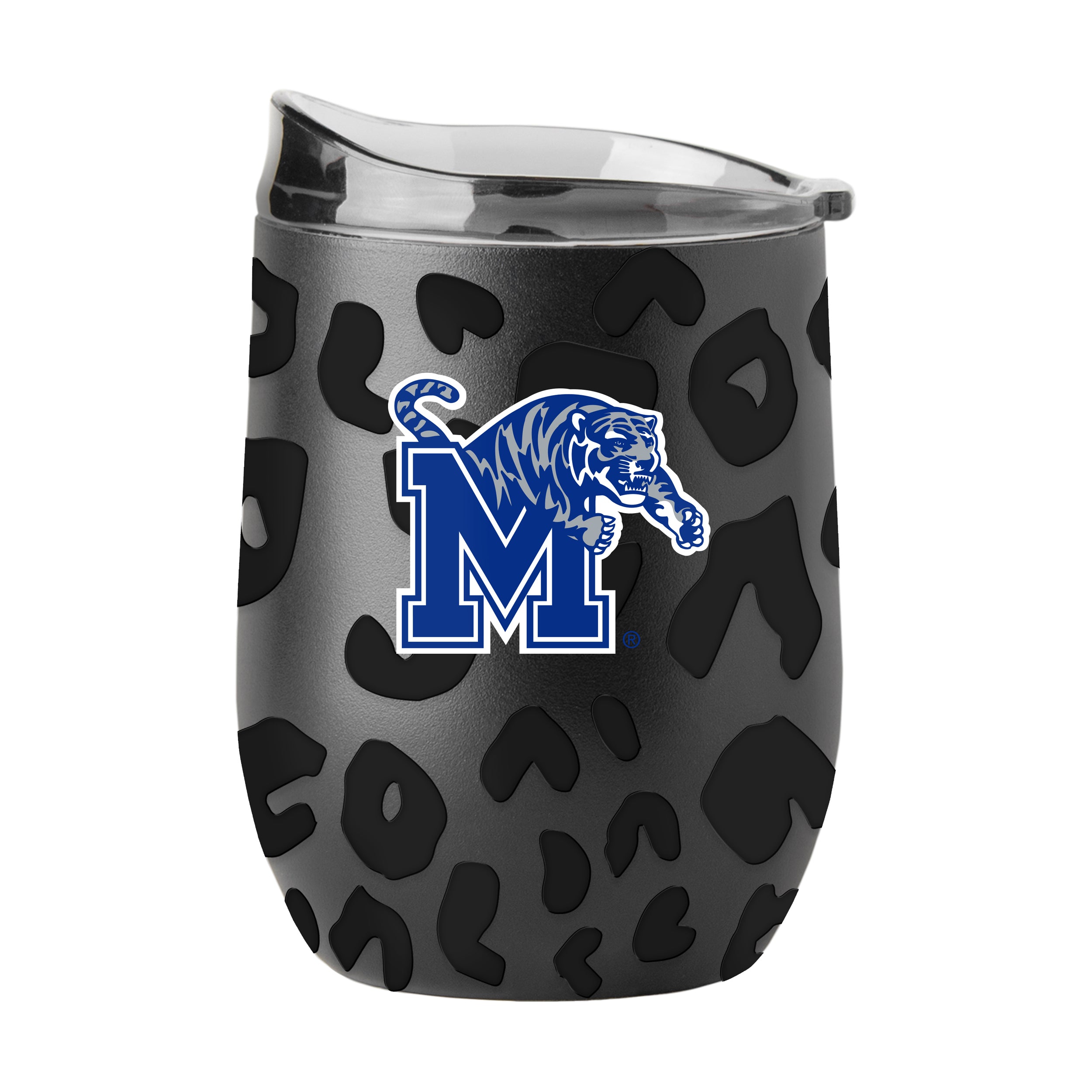 Memphis Leopard 16oz Black Powdercoat Curved Beverage | Logo Brands