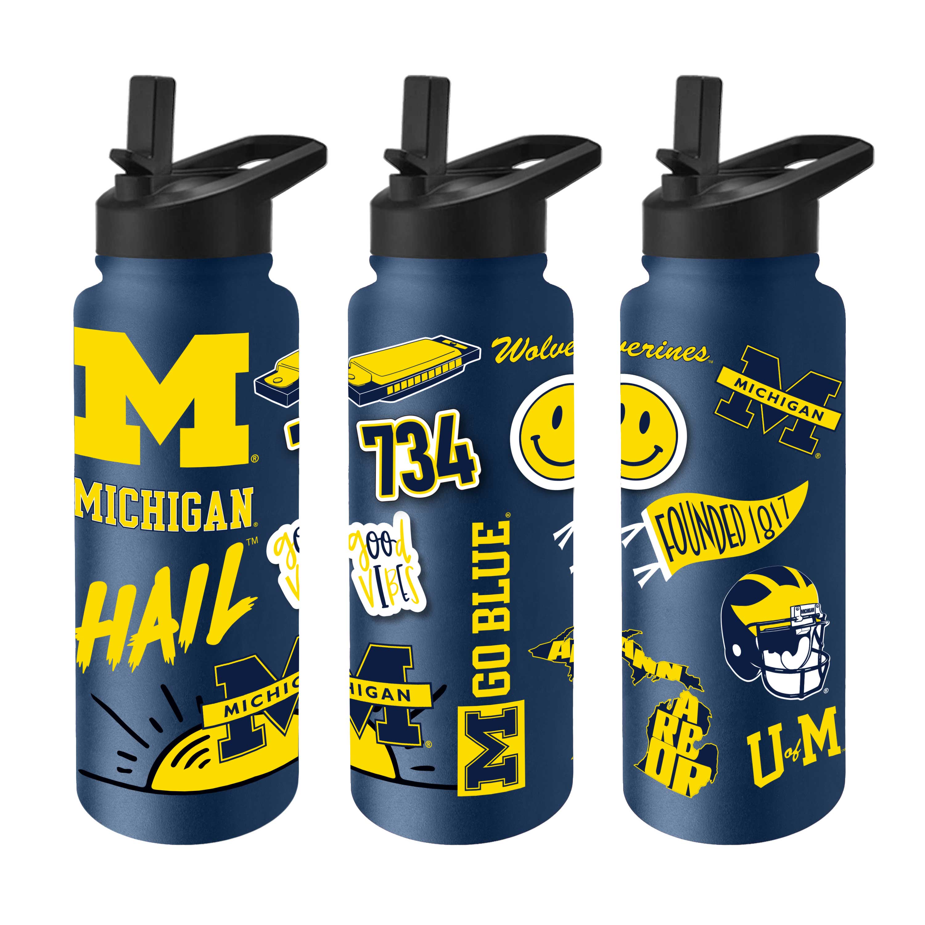 Michigan 34oz Team Color Native Quencher Bottle | Logo Brands