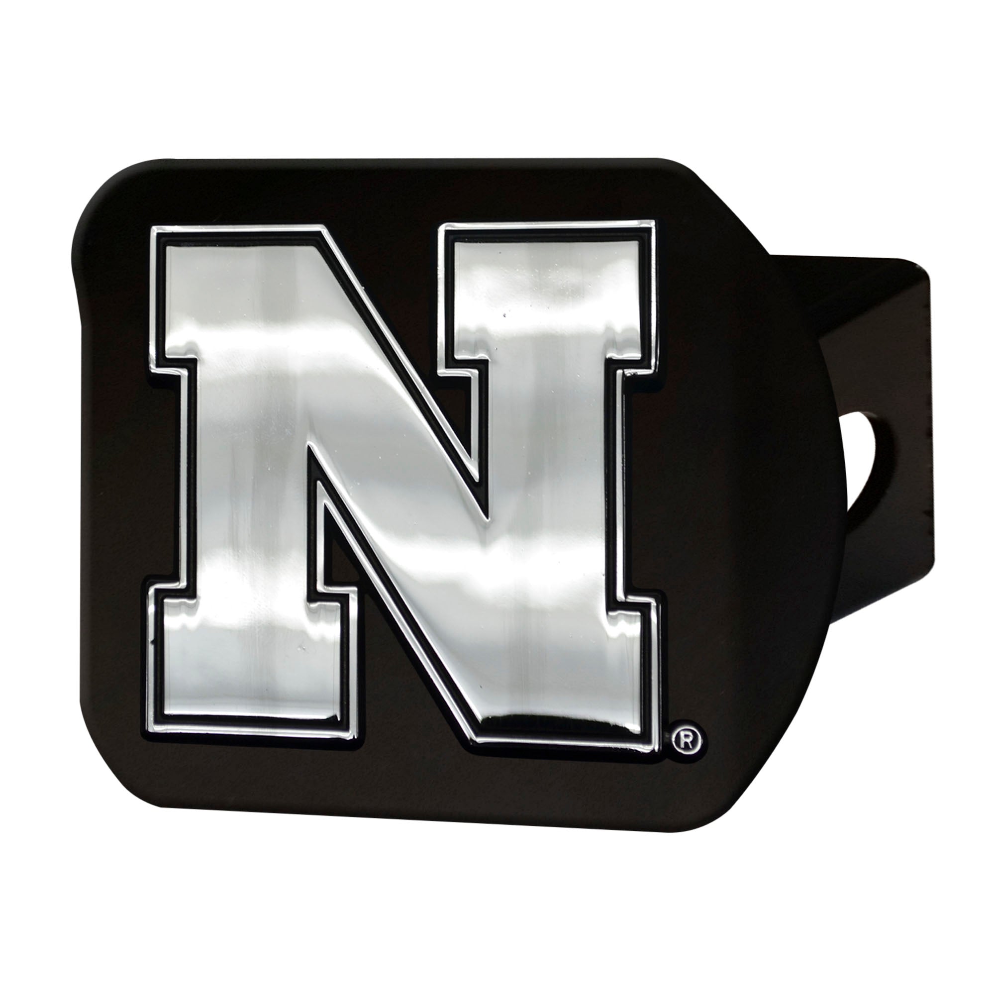 University of Nebraska Chrome on Black Hitch Cover | Logo Brands
