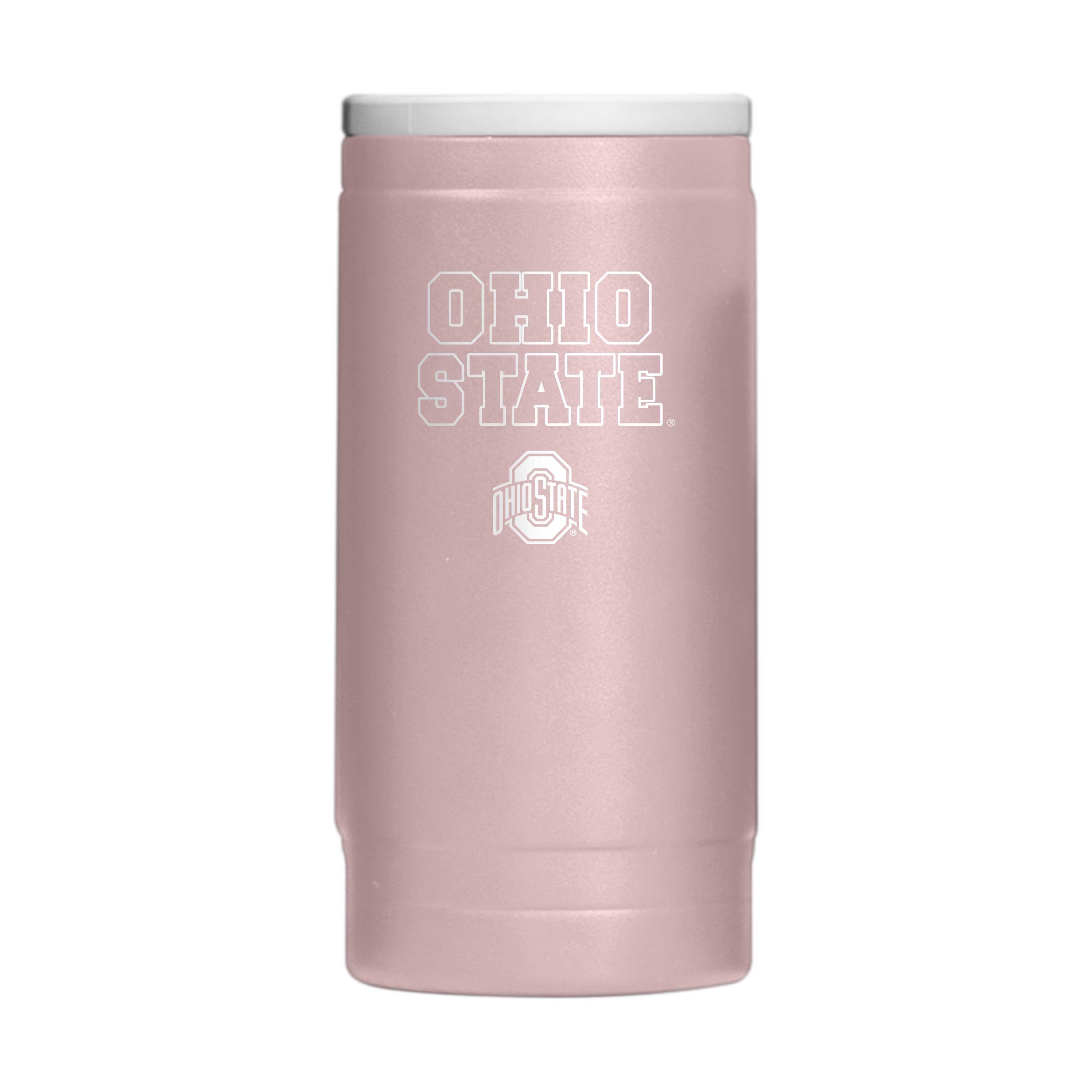Ohio State Stencil Powder Coat Slim Can Coolie | Logo Brands