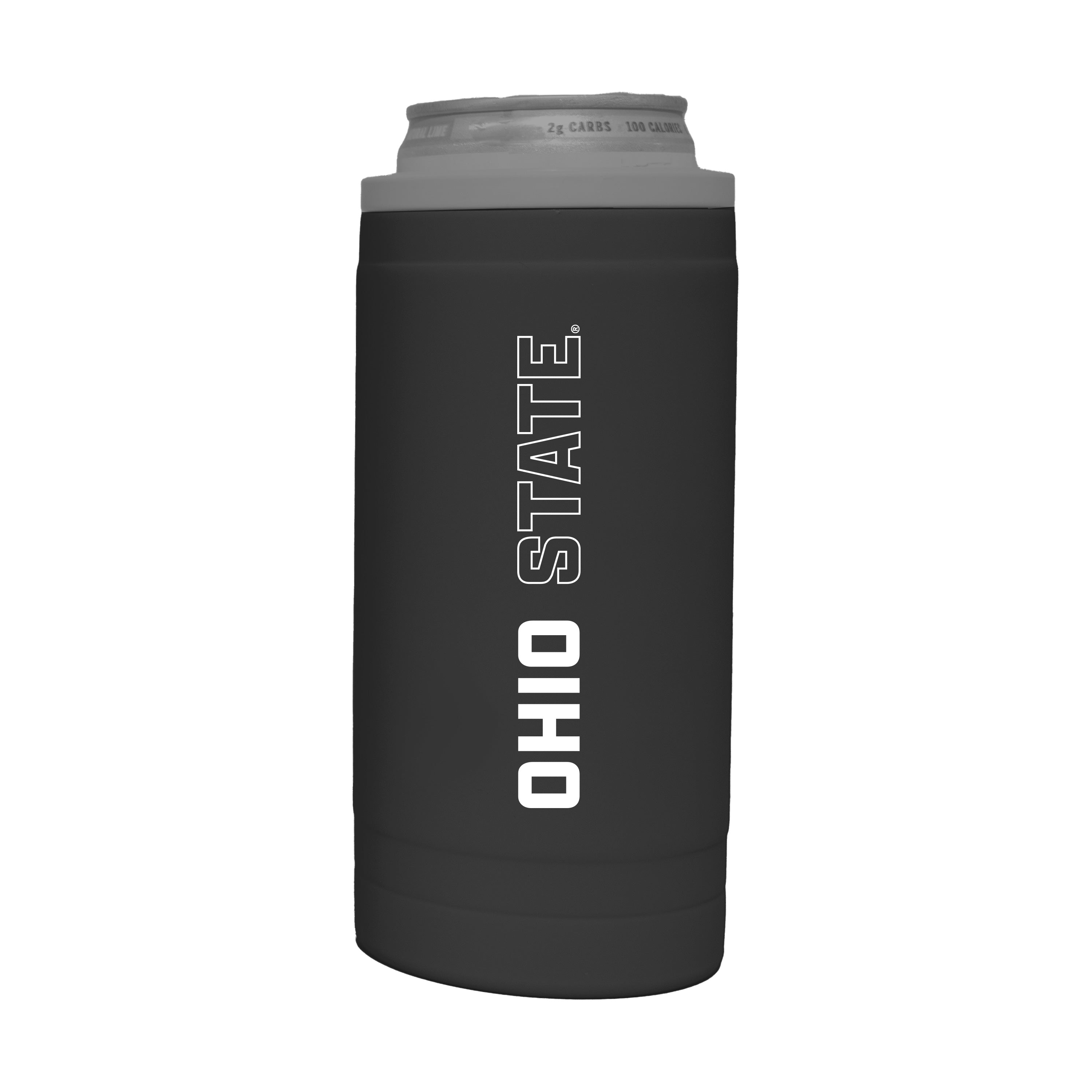 Ohio State 12oz Cru Stacked Soft Touch Slim Coolie | Logo Brands
