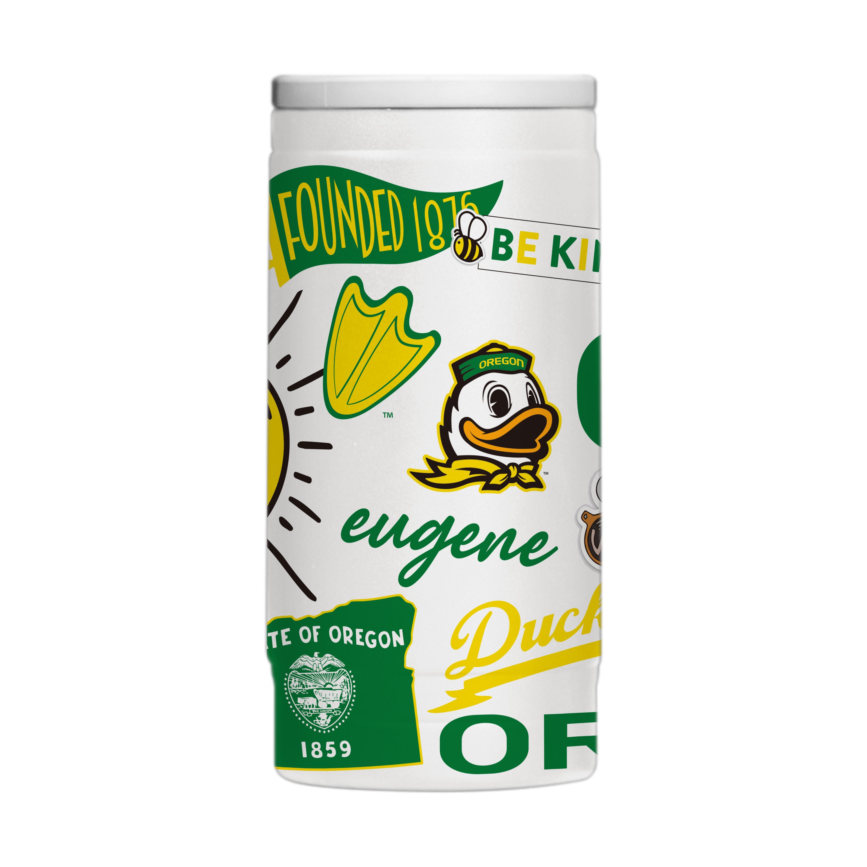 Oregon 12oz Native Powder Coat Slim Can Coolie | Logo Brands