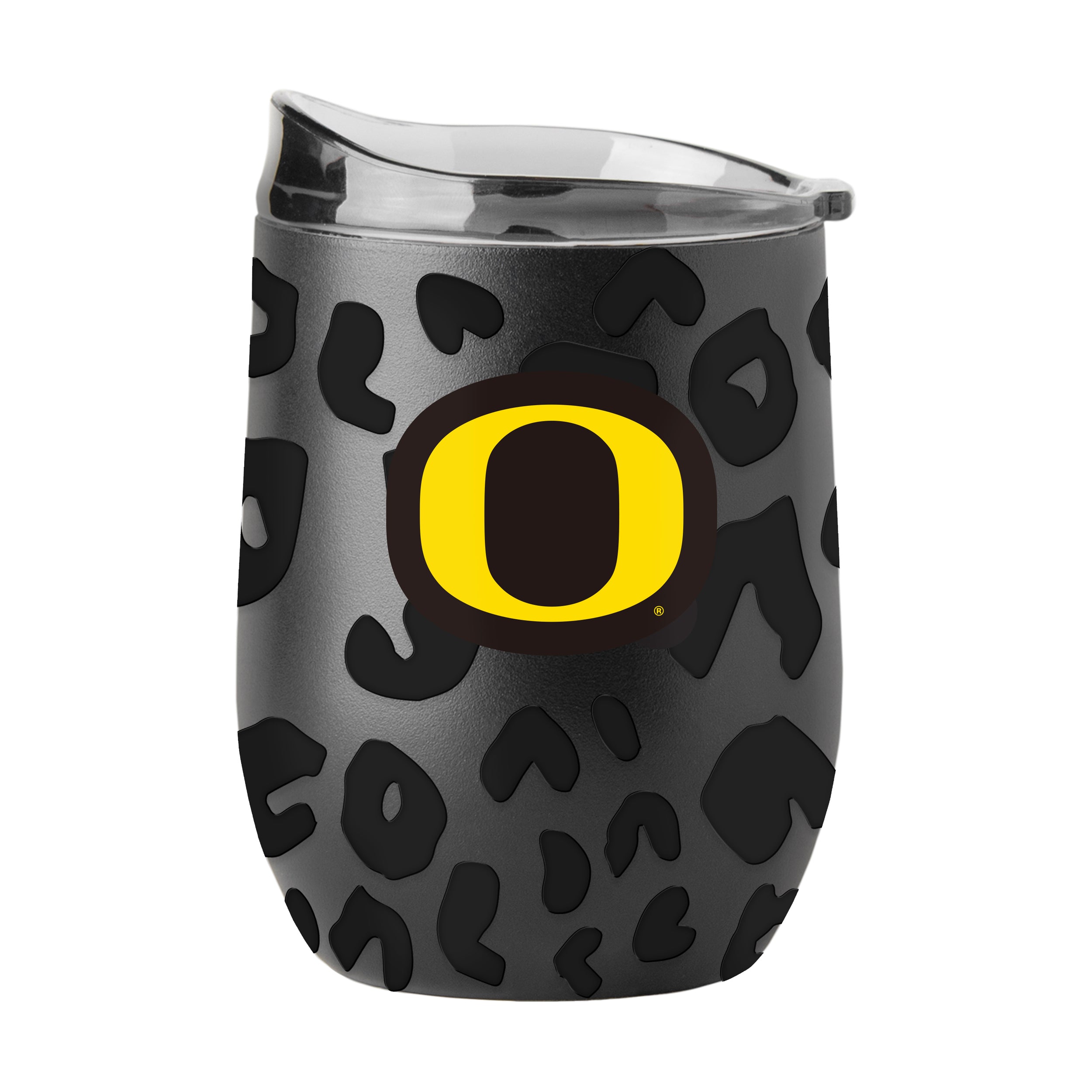 Oregon Leopard 16oz Black Powdercoat Curved Beverage | Logo Brands