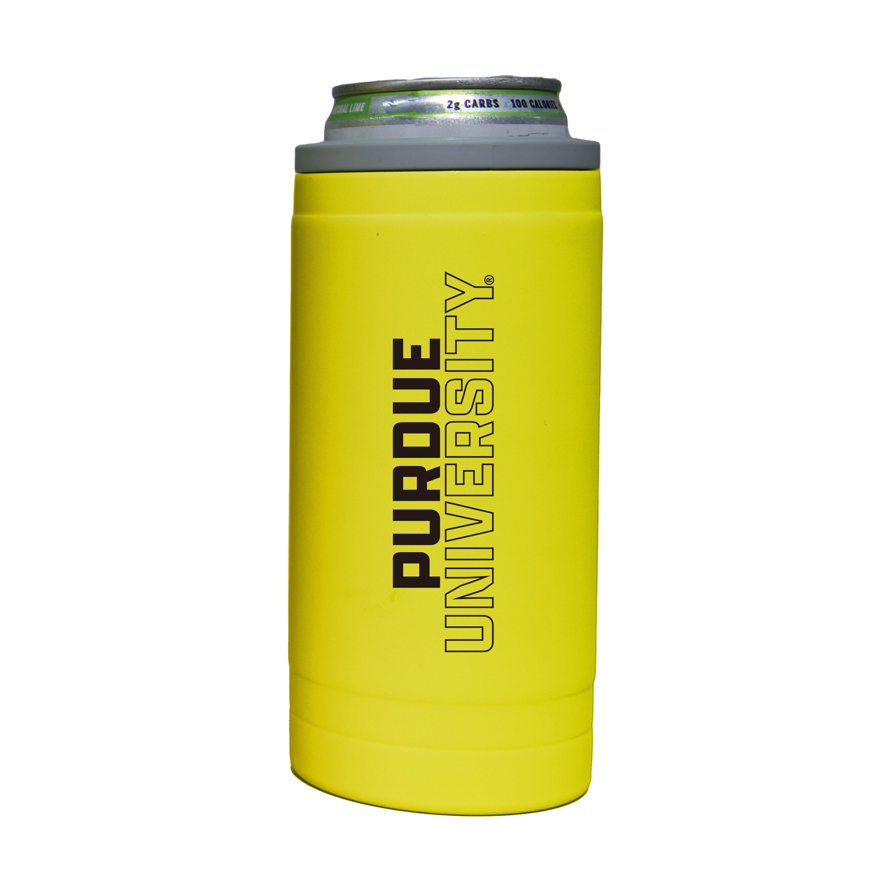 Purdue 12oz Cru Stacked Soft Touch Slim Coolie | Logo Brands