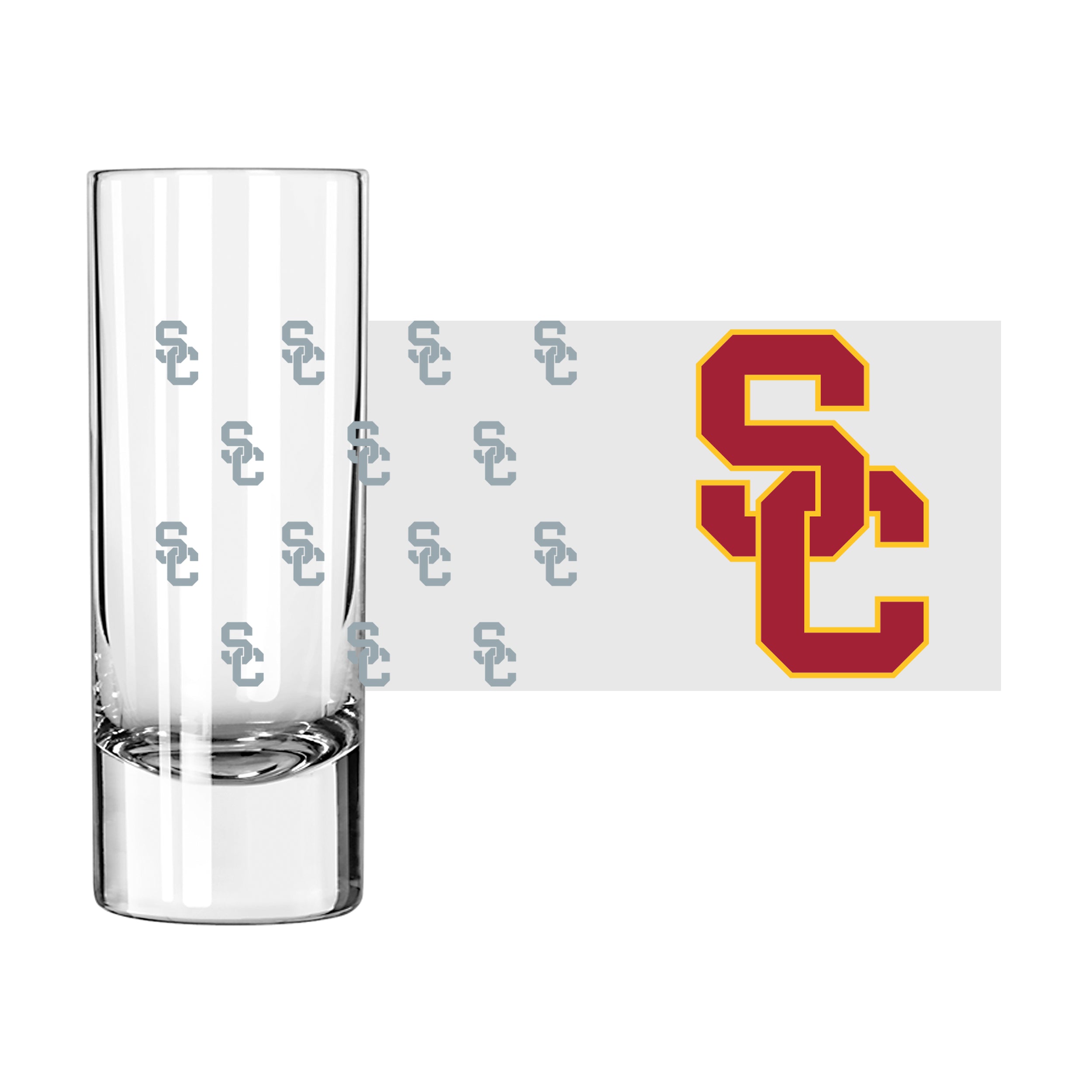 USC 2.5oz Satin Etch Shooter Glass | Logo Brands