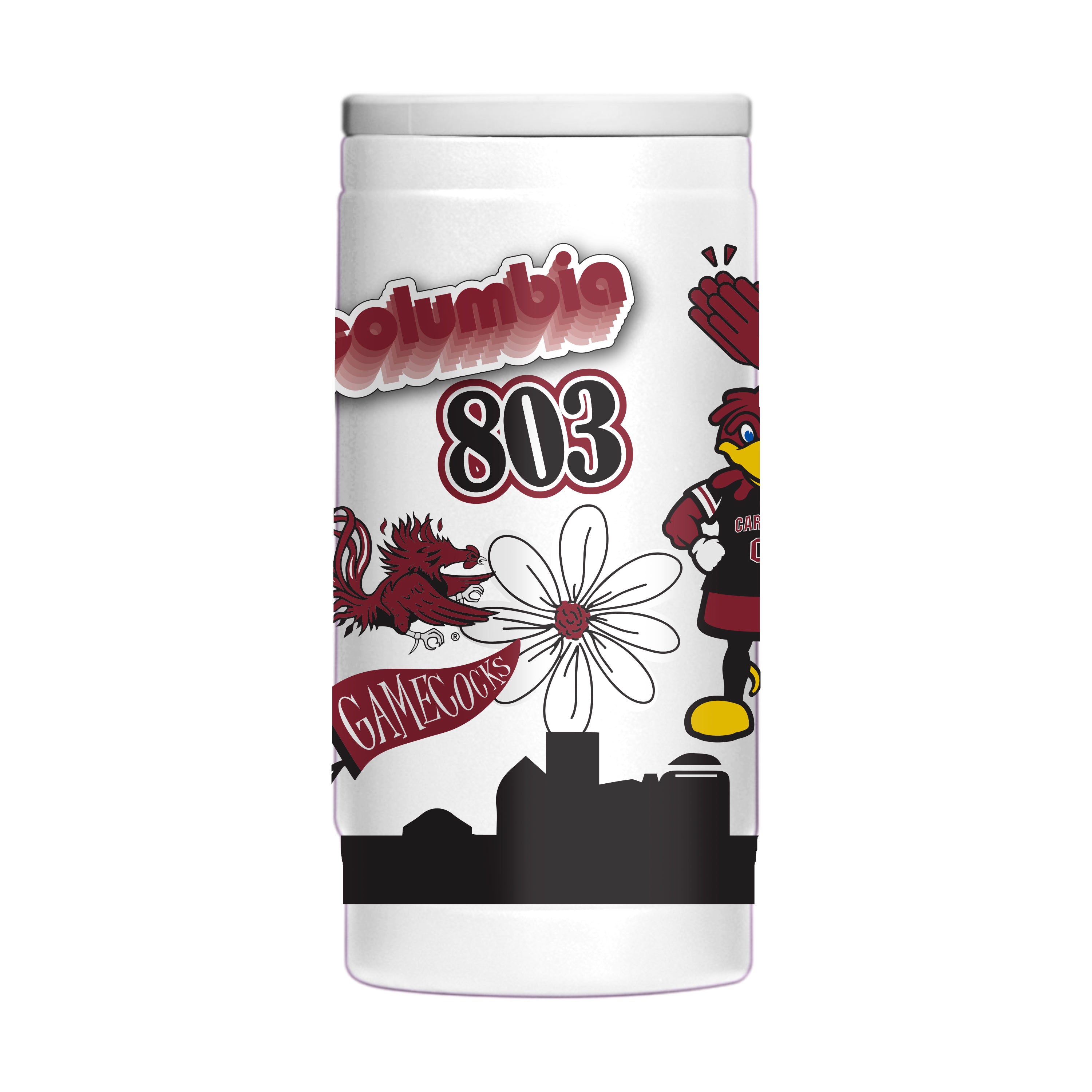 South Carolina 12oz Native Powder Coat Slim Can Coolie | Logo Brands