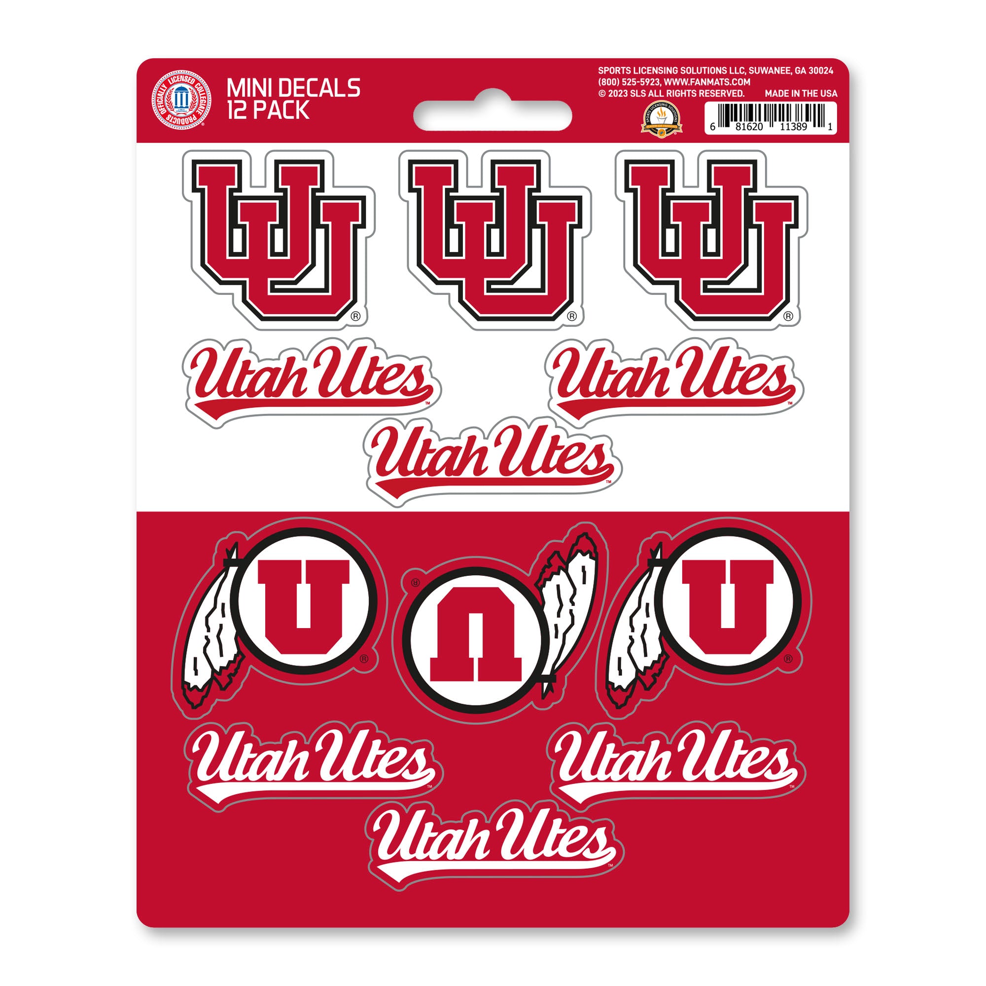 University of Utah Mini Decal 12-pk | Logo Brands