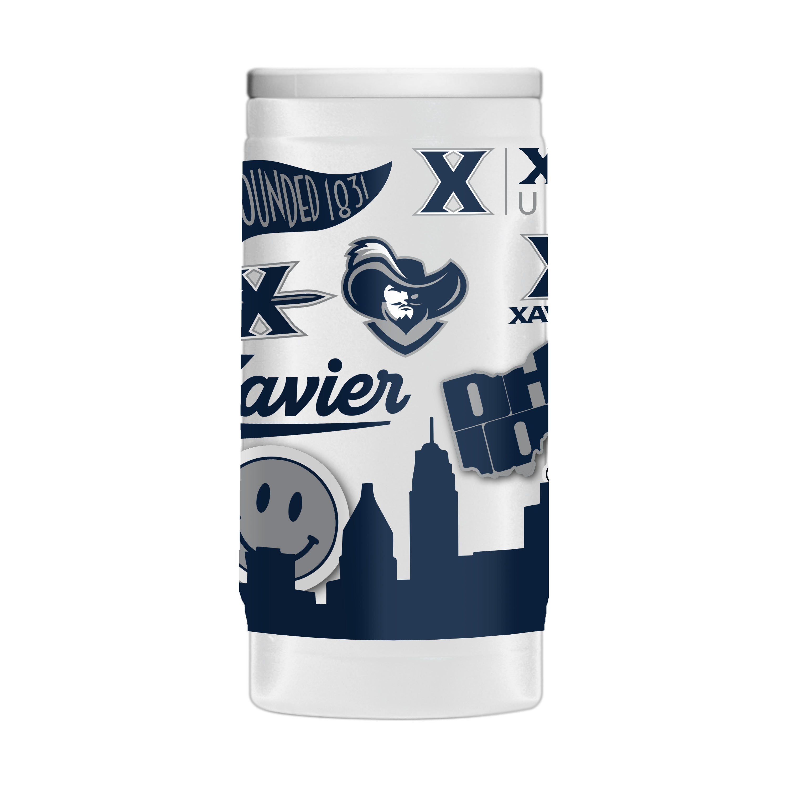 Xavier 12oz Native Powder Coat Slim Can Coolie | Logo Brands
