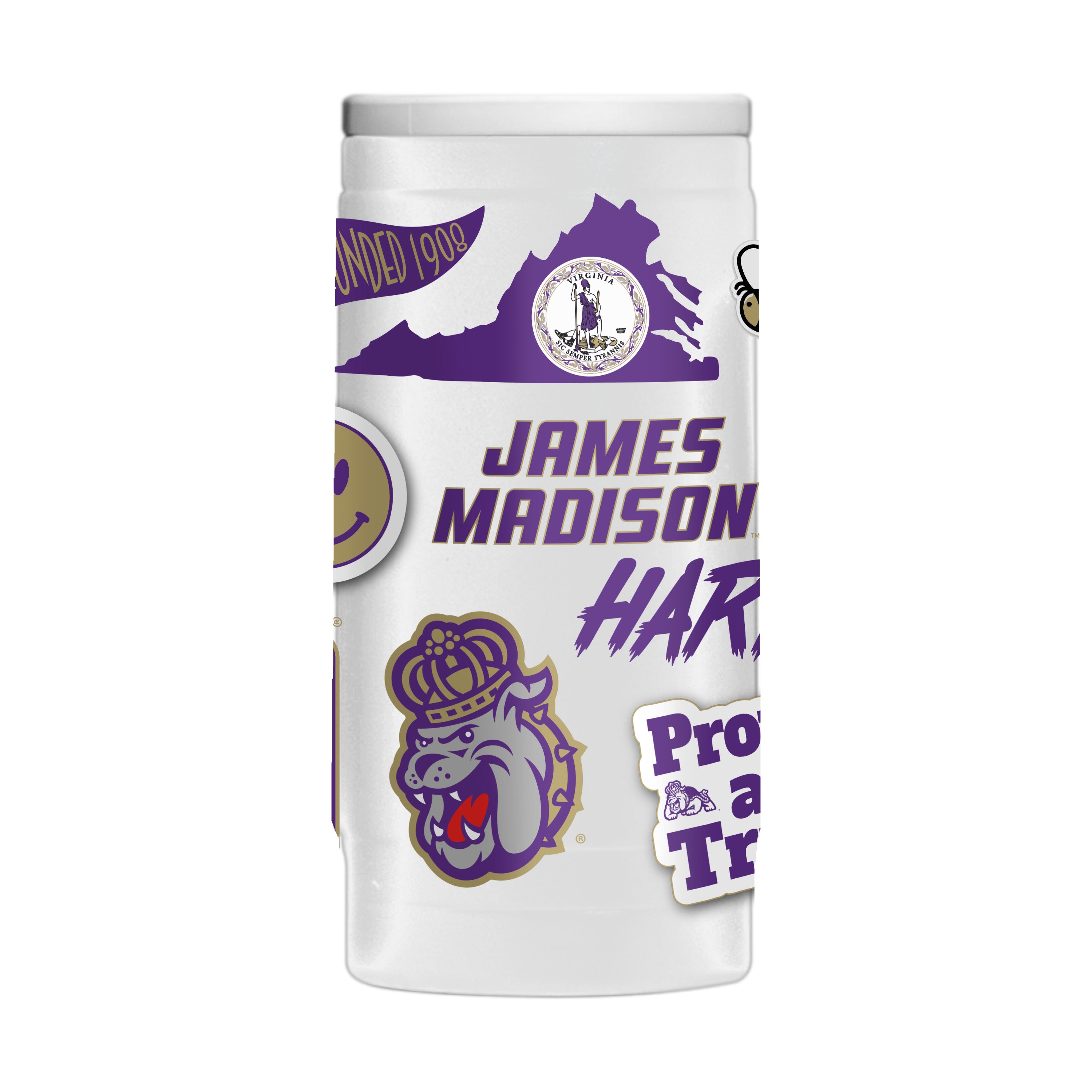 James Madison 12oz Native Powder Coat Slim Can Coolie | Logo Brands