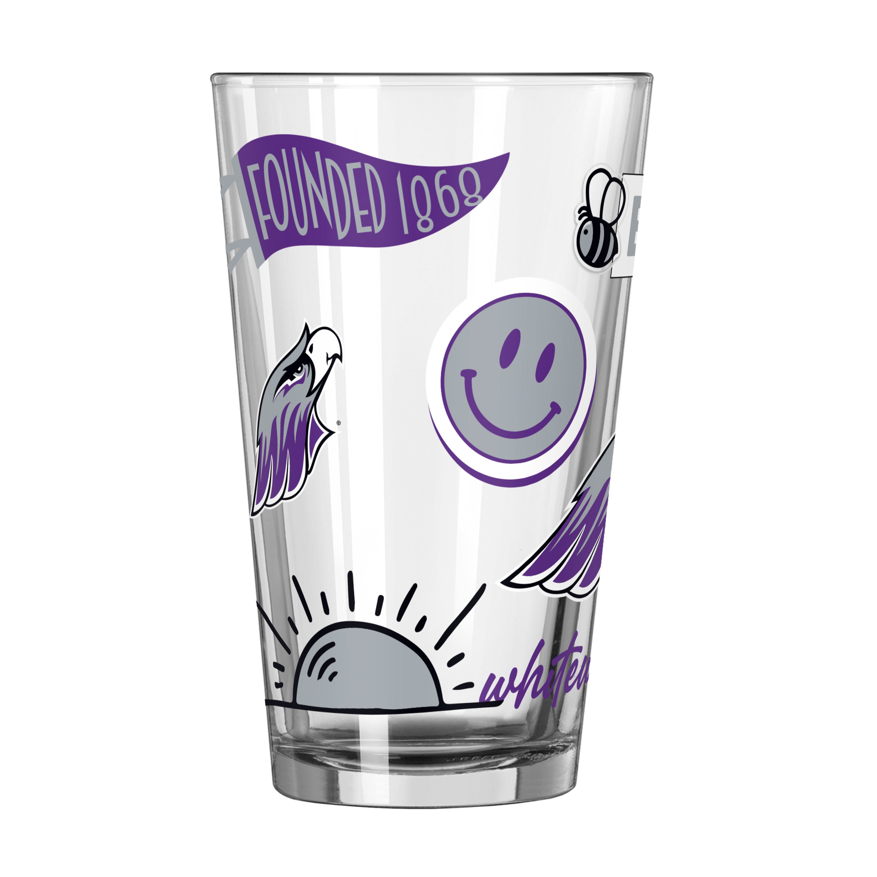 UW-Whitewater 16oz Native Pint Glass | Logo Brands