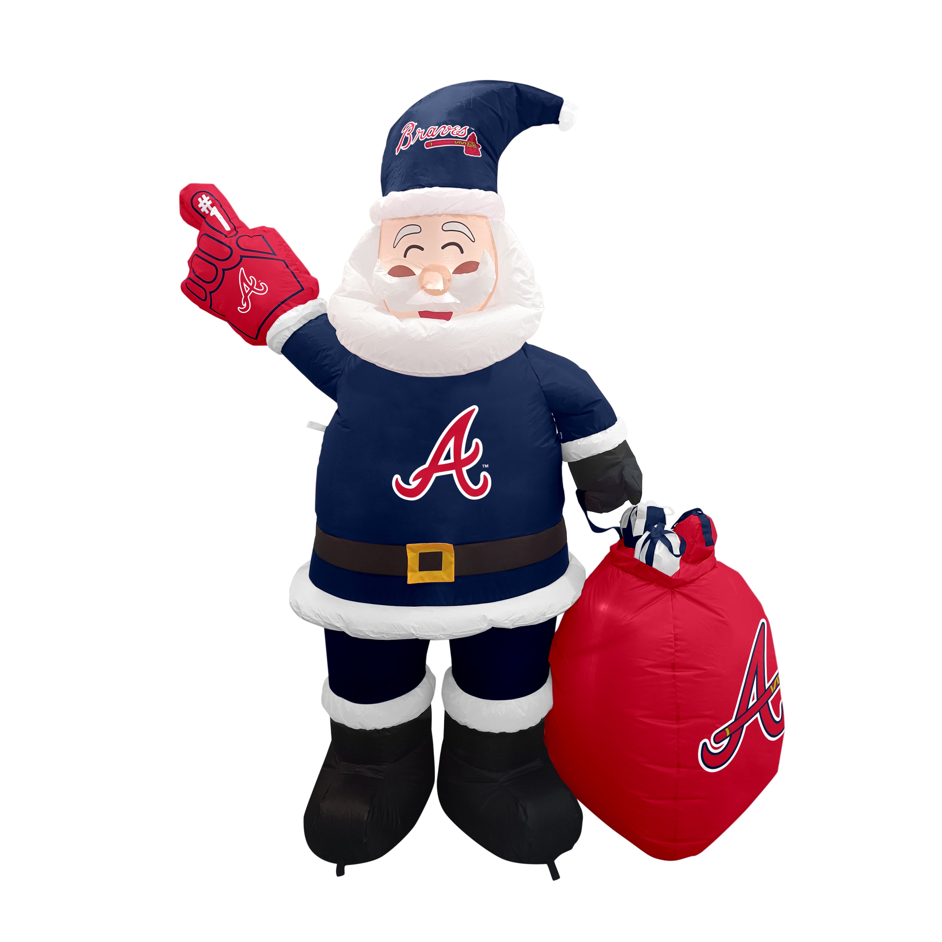 Atlanta Braves Yard Inflatable Santa Claus | Logo Brands