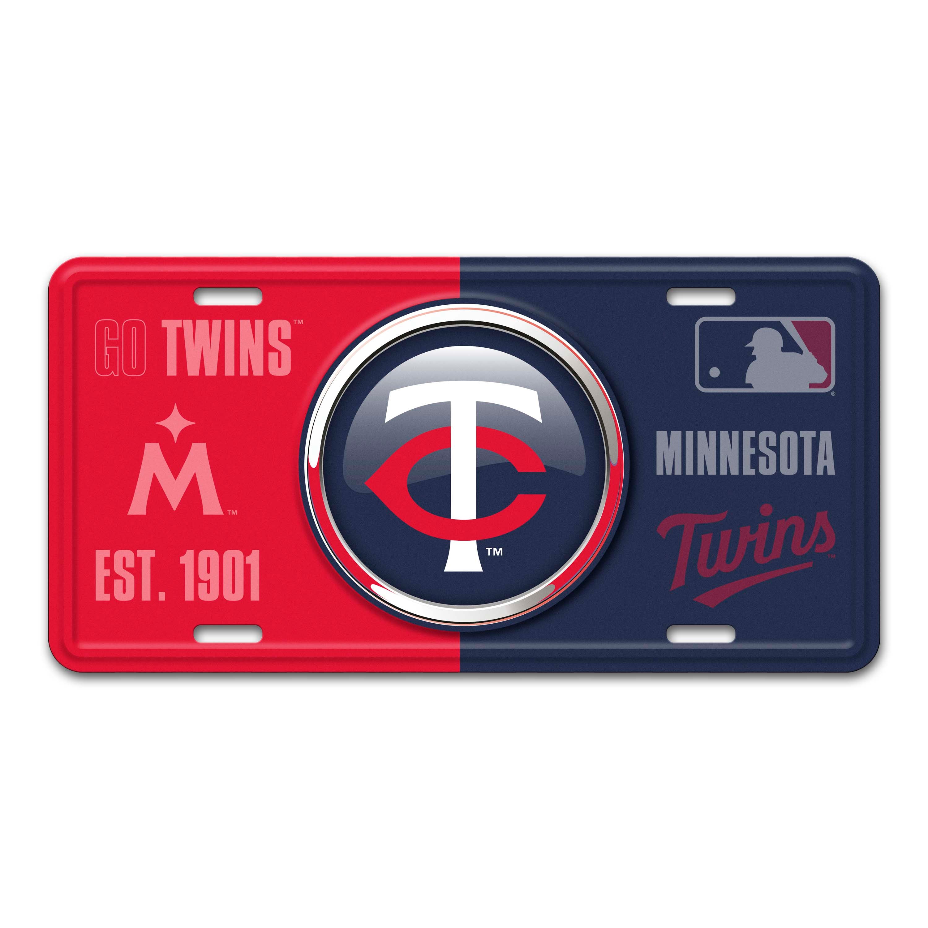MLB - Minnesota Twins Embossed Metal License Plate | Logo Brands
