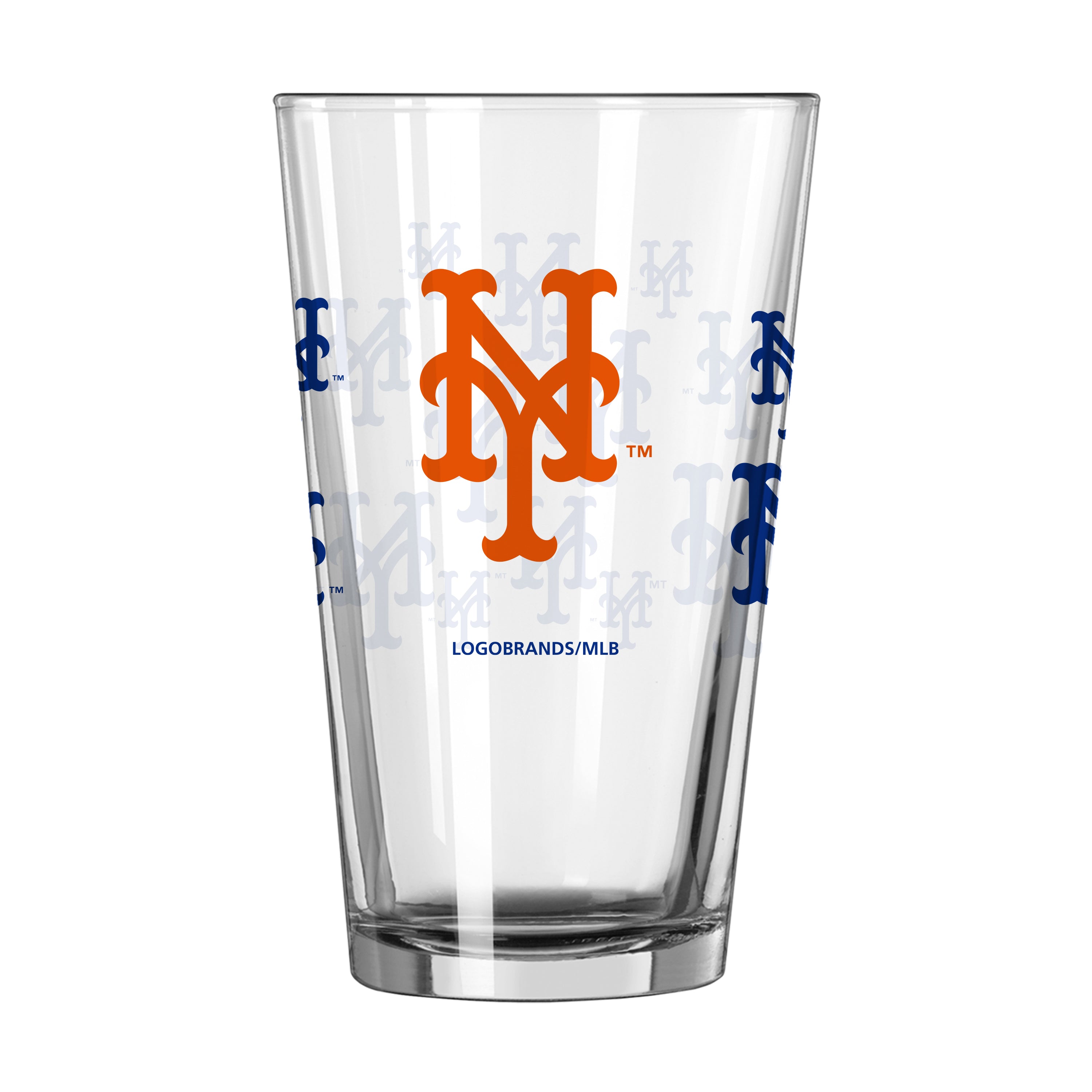 New York Mets 16oz Scatter Pint Glass | Logo Brands