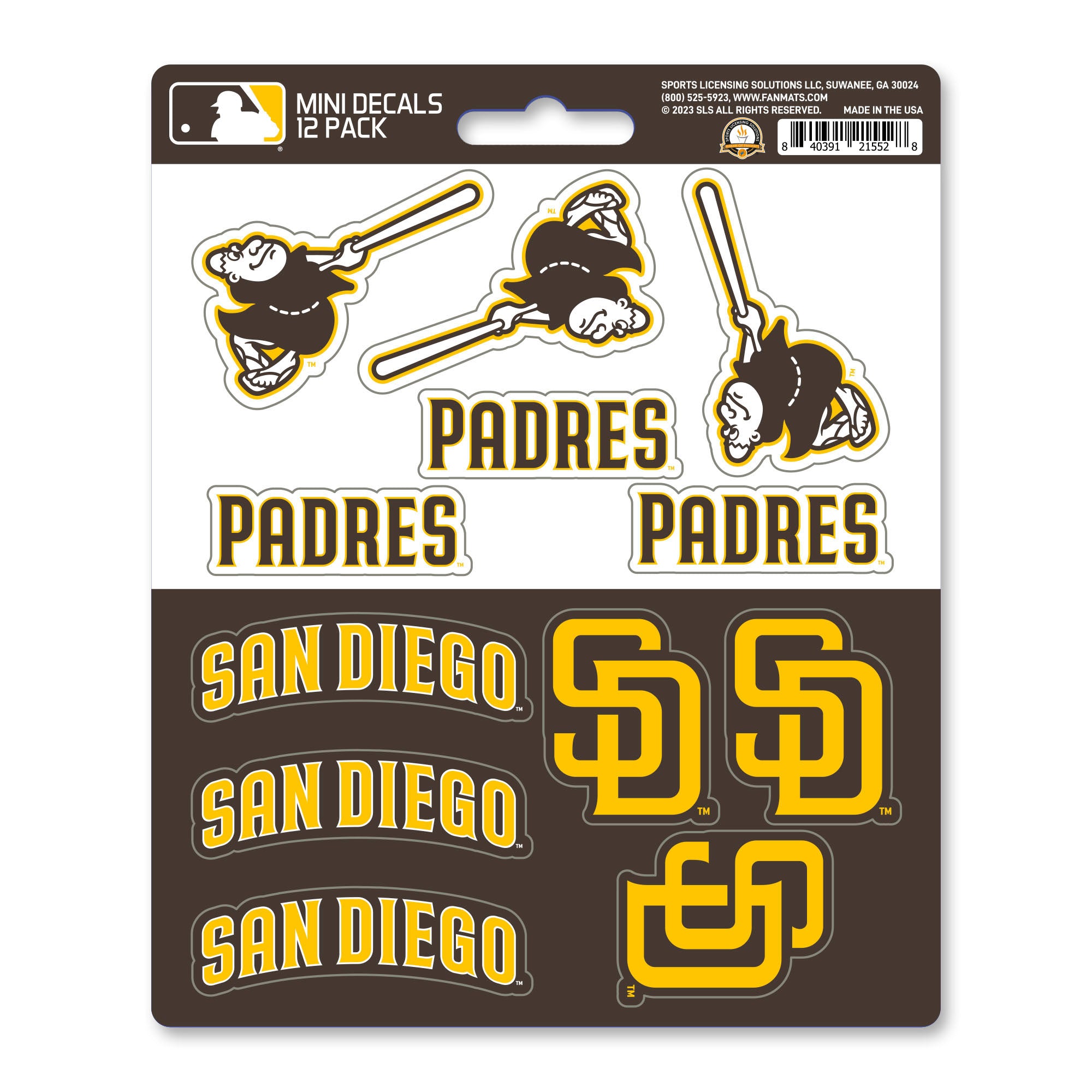 MLB - San Diego Padres Mini Decal 12-pk | Logo Brands