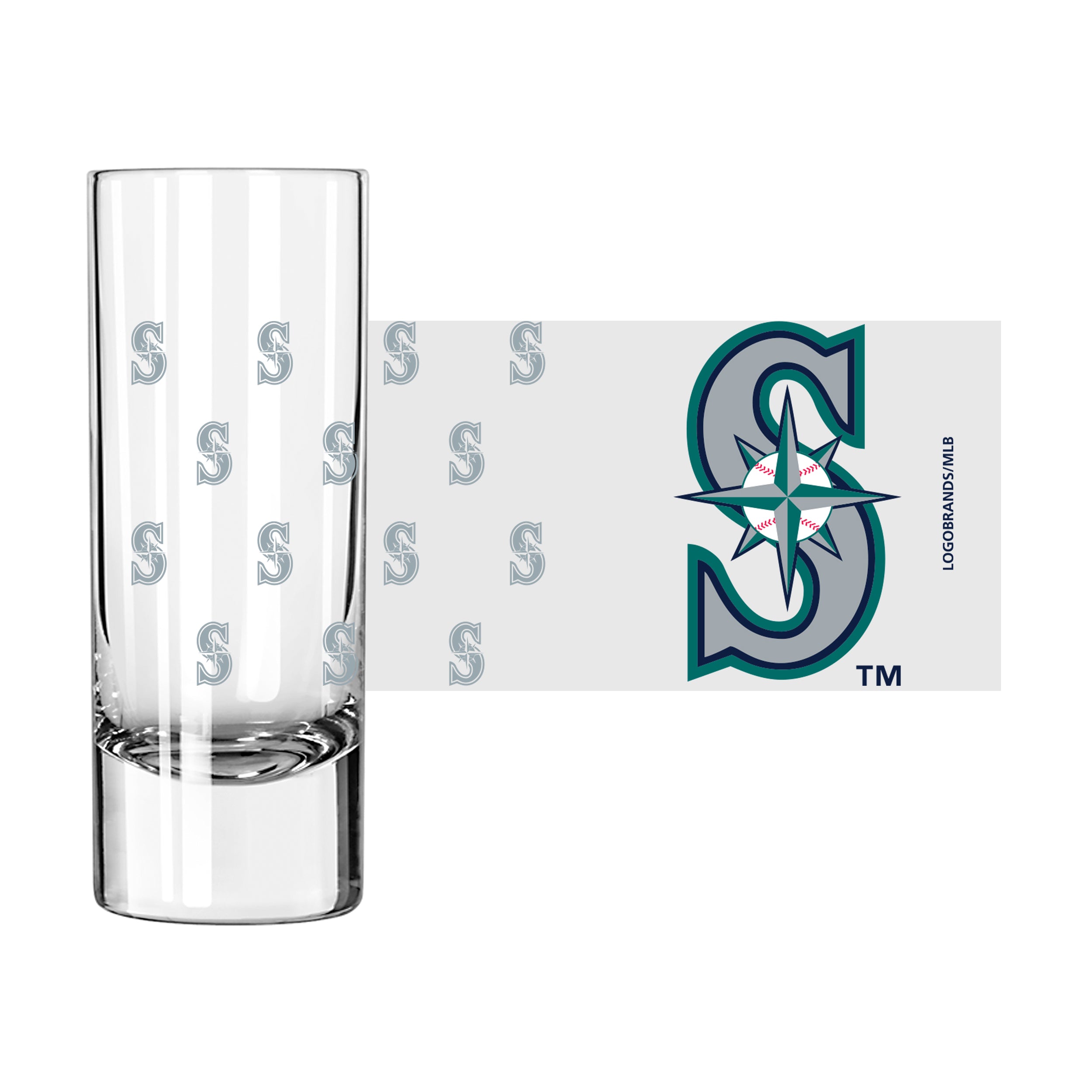 Seattle Mariners 2.5oz Satin Etch Shooter Glass | Logo Brands