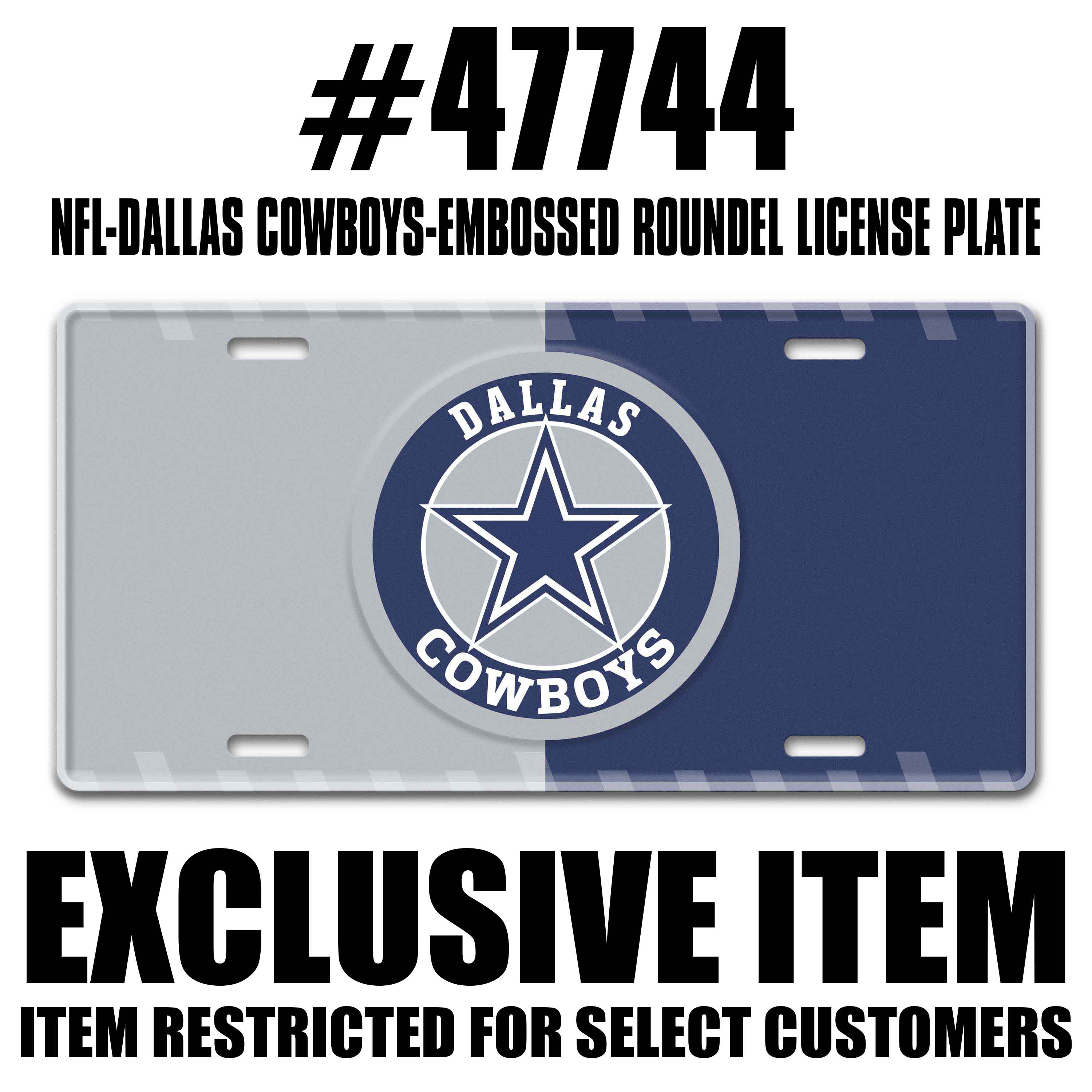 NFL - Dallas Cowboys Embossed Roundel License Plate | Logo Brands