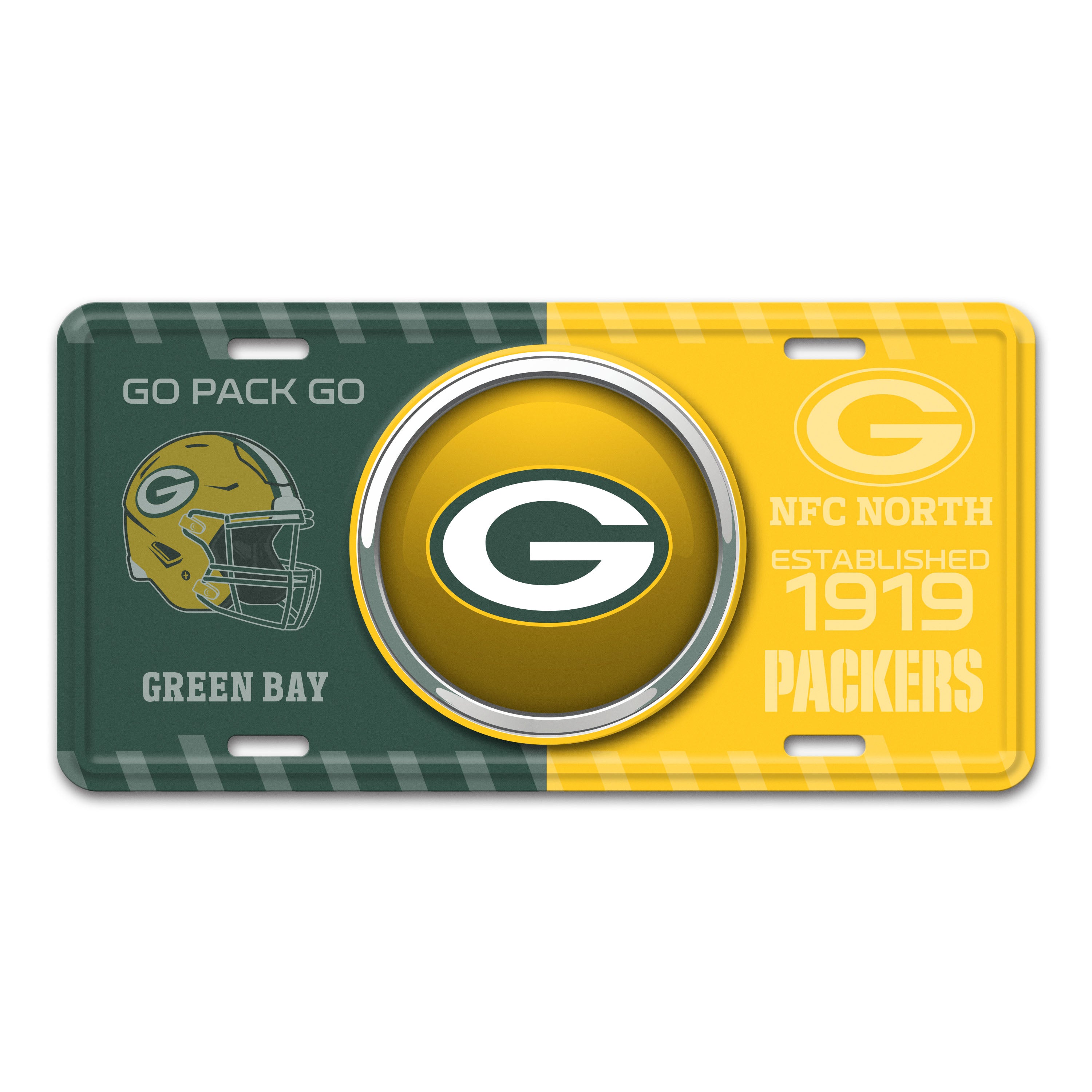 NFL - Green Bay Packers Embossed Metal License Plate | Logo Brands