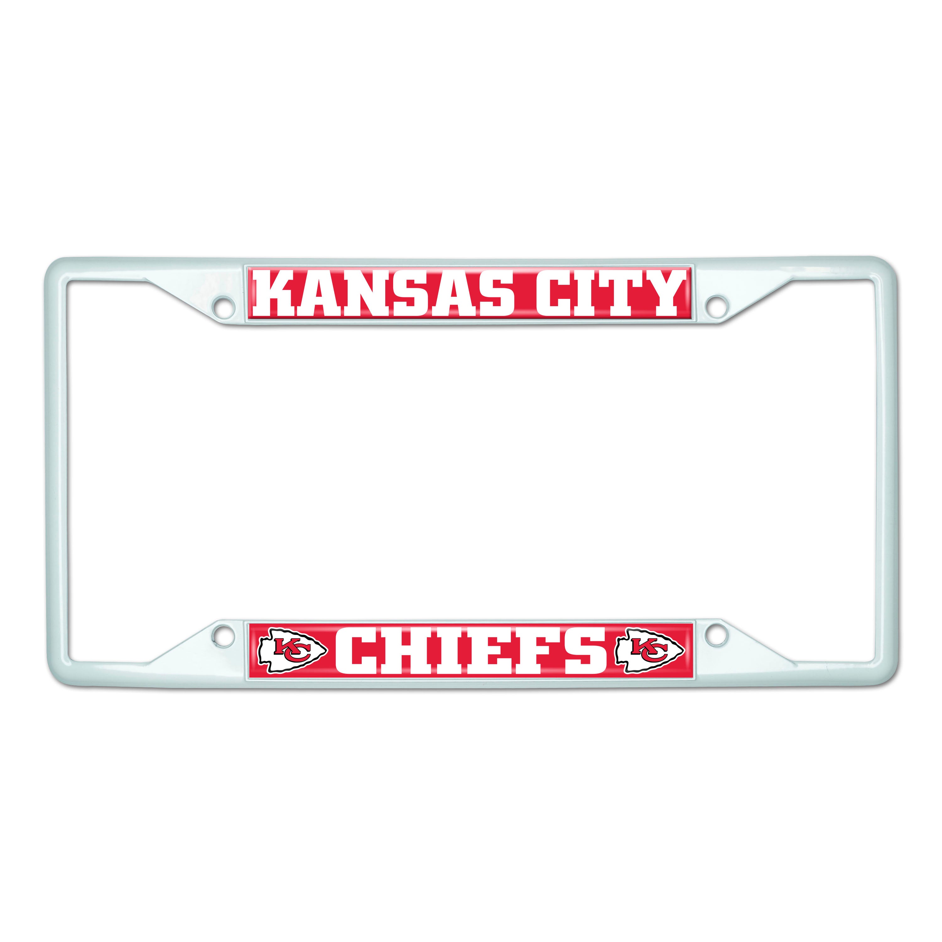 NFL - Kansas City Chiefs-White License Plate Frame | Logo Brands