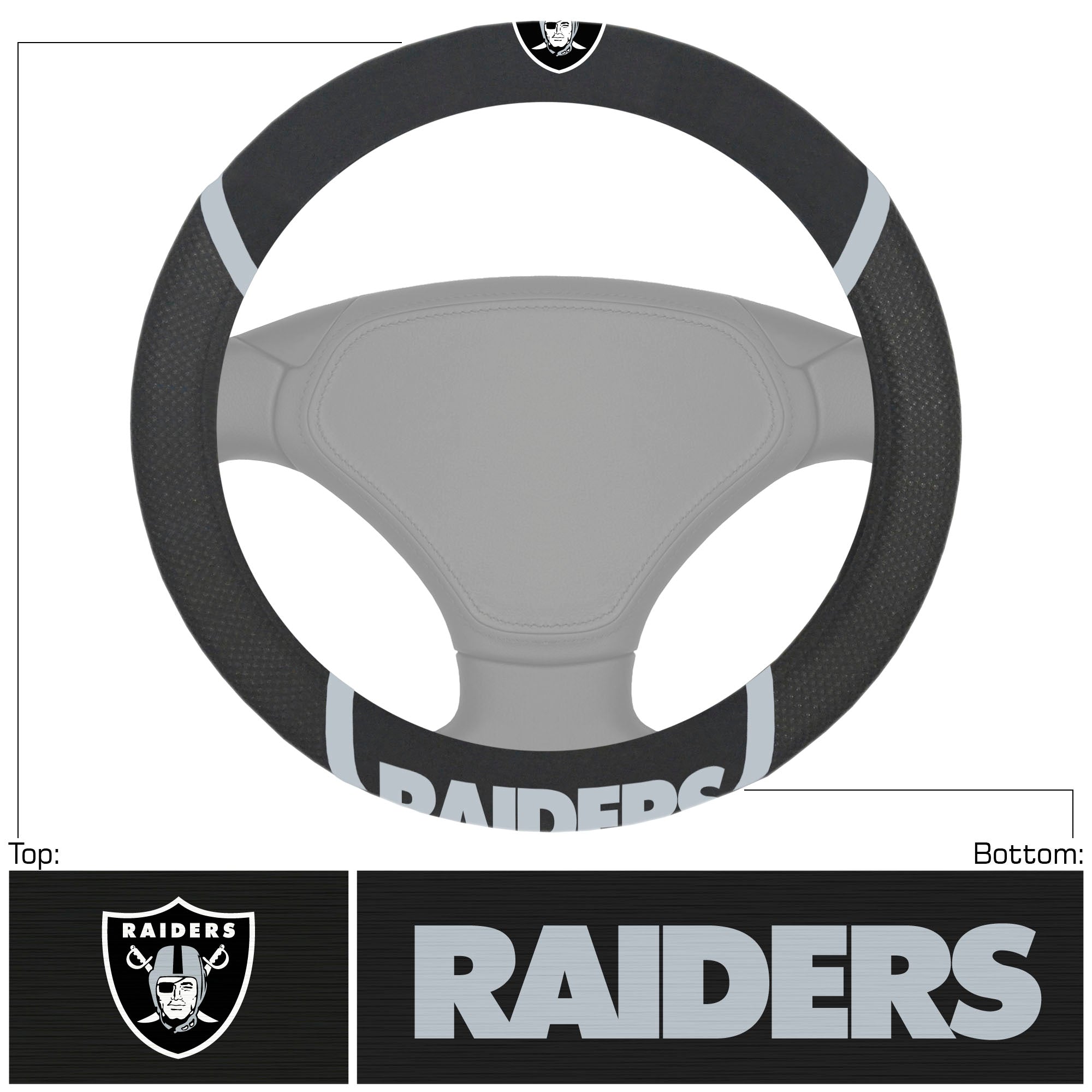 NFL - Las Vegas Raiders Steering Wheel Cover | Logo Brands
