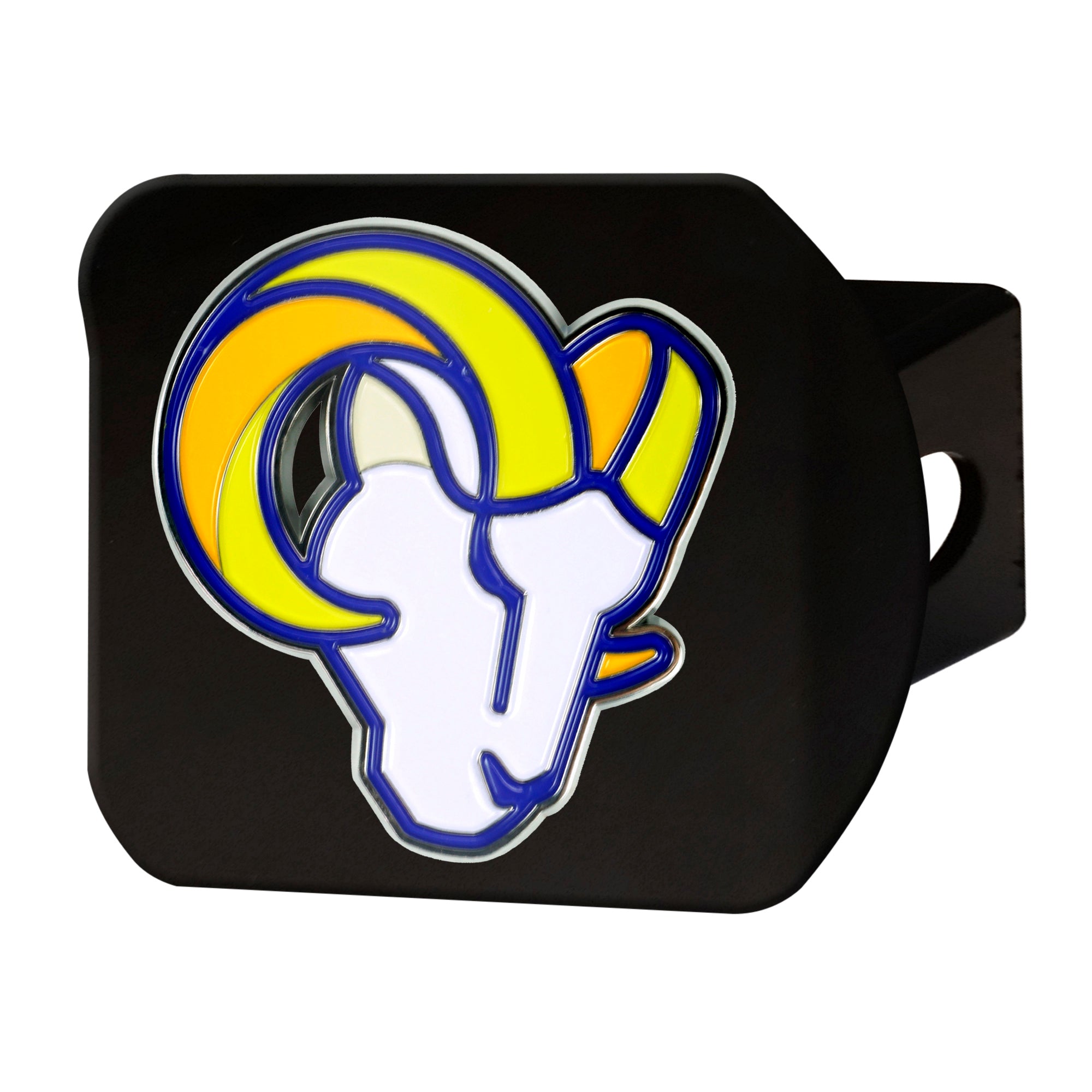 NFL - Los Angeles Rams Color on Black Hitch Cover | Logo Brands