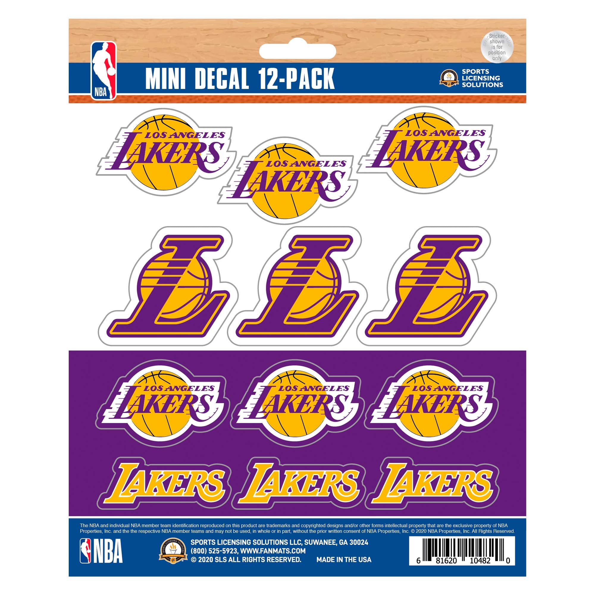 NBA - Los Angeles Lakers Mini Decal 12-pk | Logo Brands