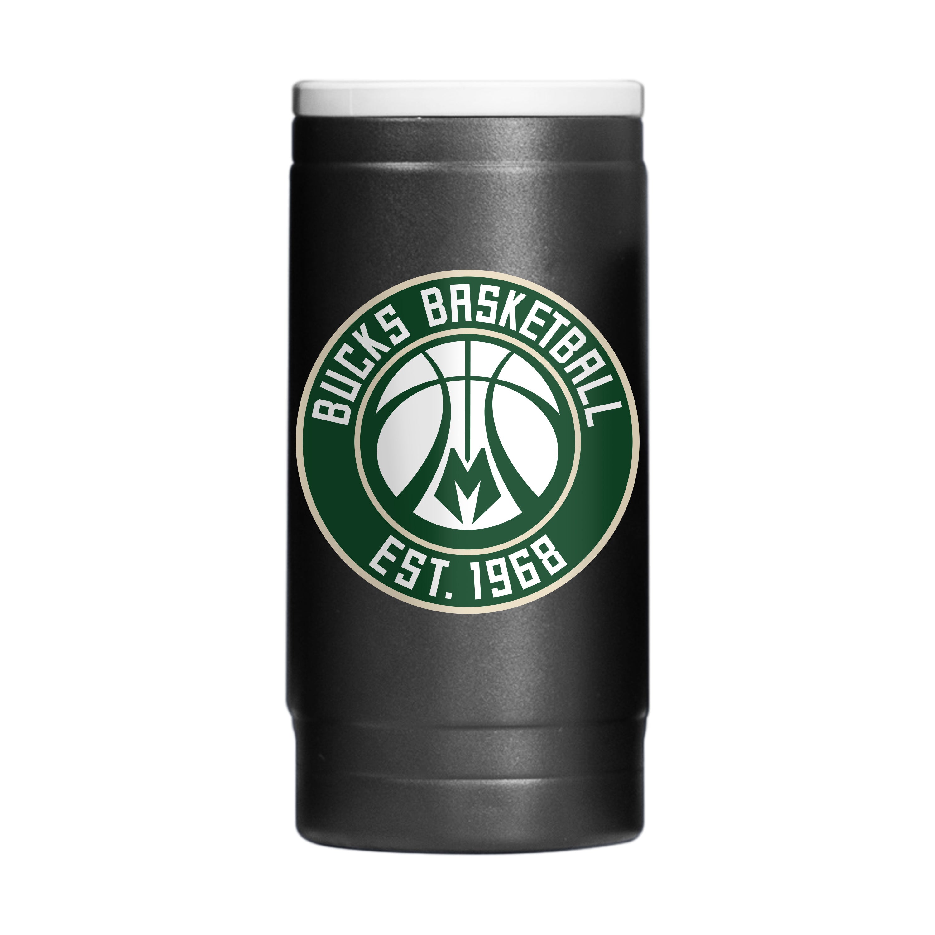 Milwaukee Bucks 12oz Established Logo Powder Coat Slim Can Coolie ...