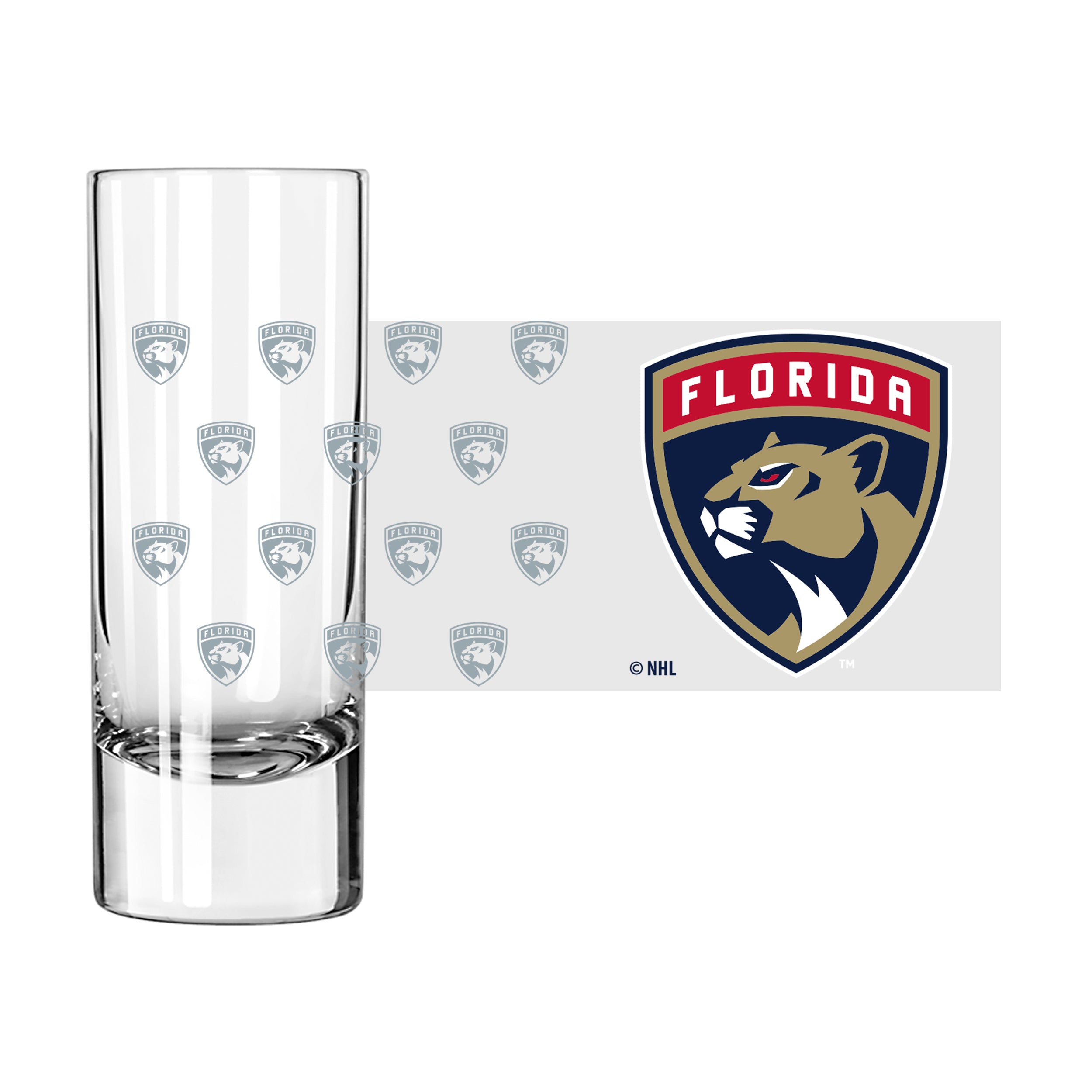 Florida Panthers 2.5oz Satin Etch Shooter Glass | Logo Brands