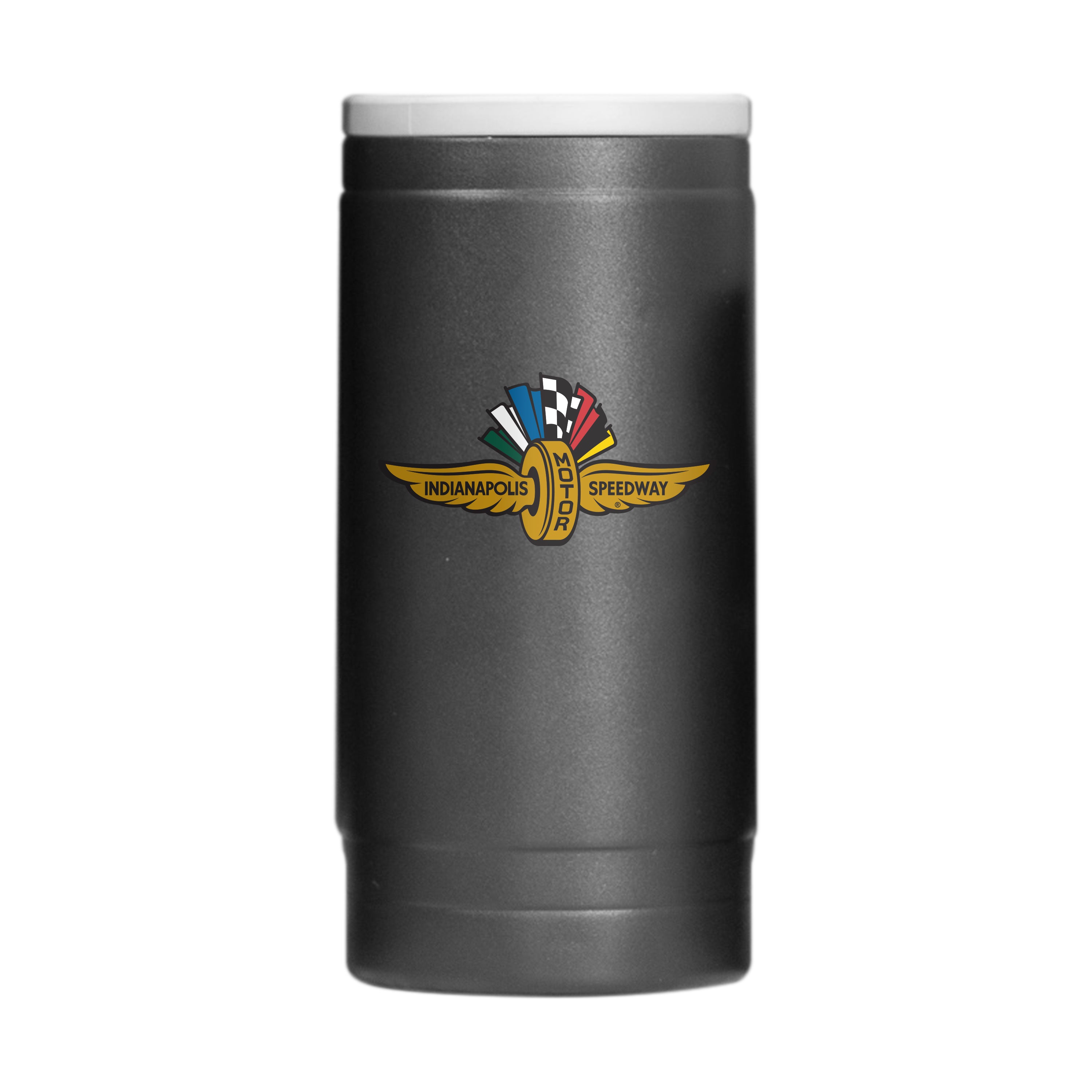 Indy Speedway 12oz Flipside Powdercoat SlimCan Coolie | Logo Brands
