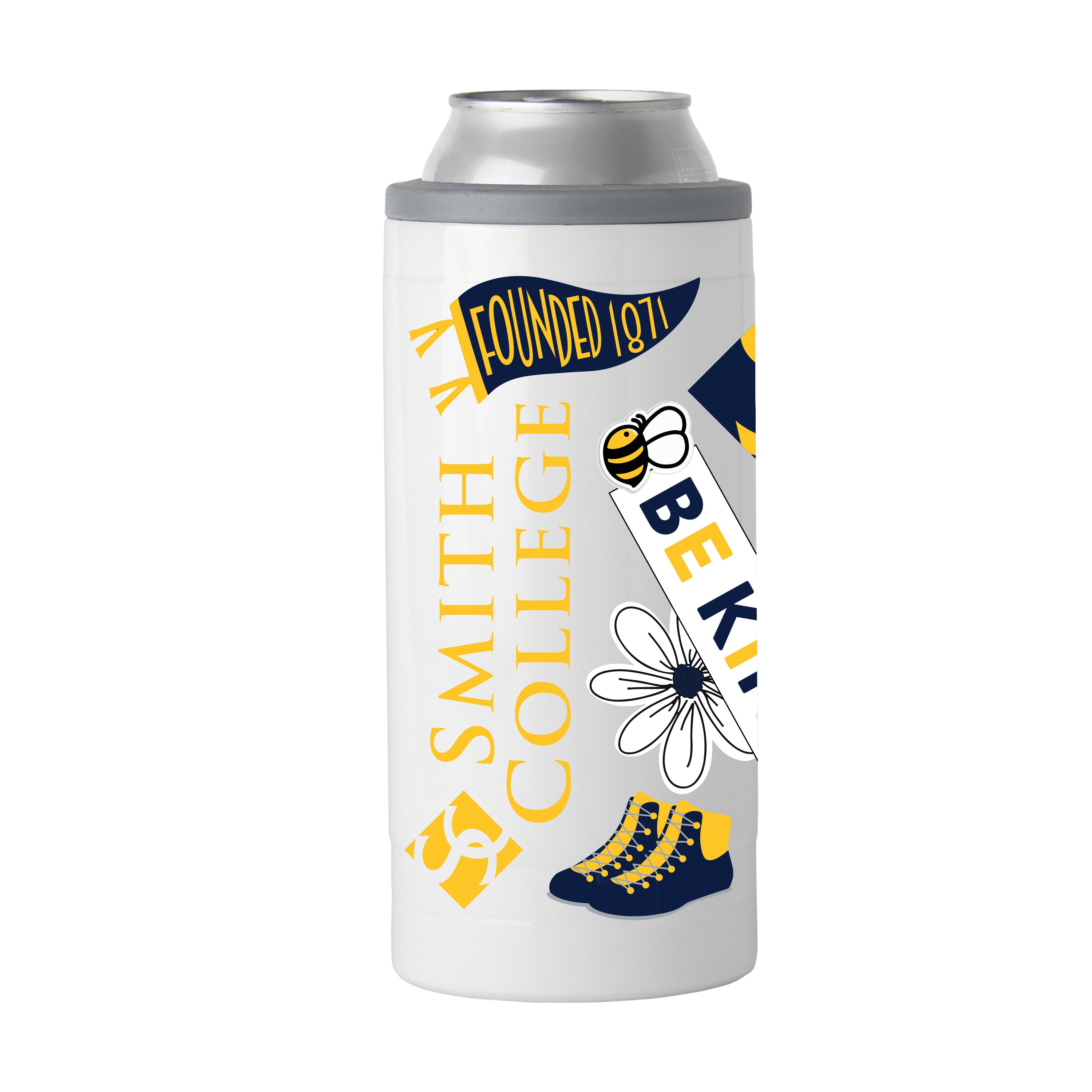 Smith College 12oz Native Powder Coat Slim Can Coolie | Logo Brands