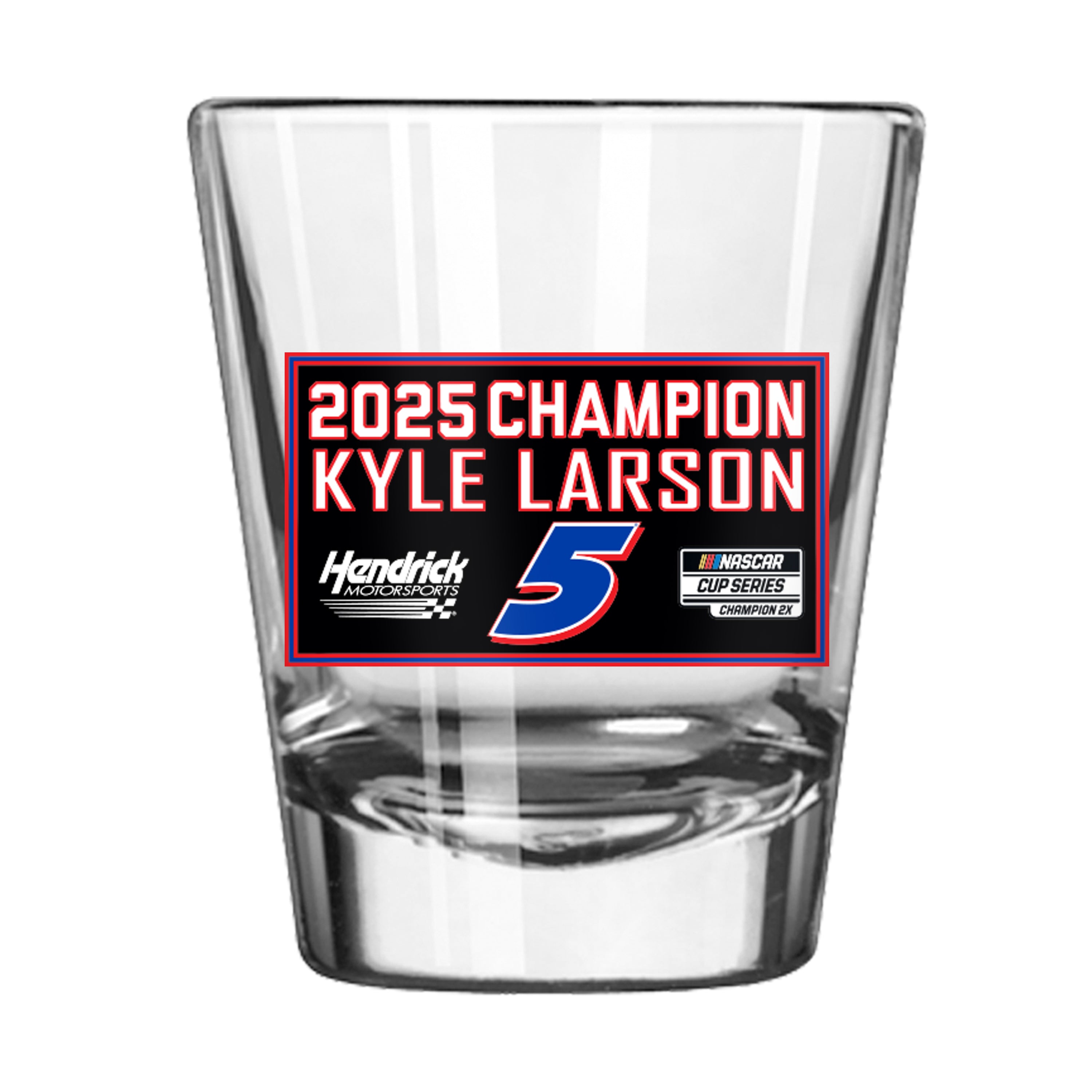 Kyle Larson 2025 Nascar Cup Champion 2oz Shot Glass | Logo Brands